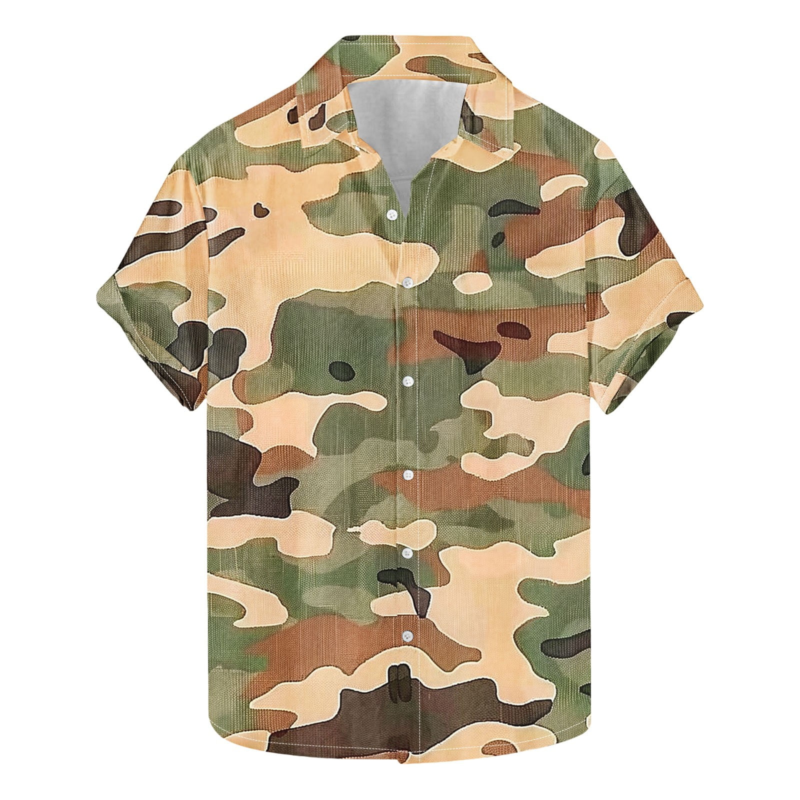 Xdegoge Camo Shirts for Men Button Up Short Sleeve Summer Hawaiian ...