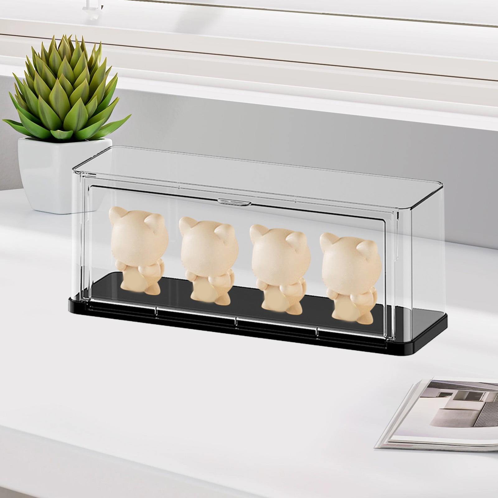 Xdegoge Clear Stackable Plastic Storage Bins with Stackable Figurine ...