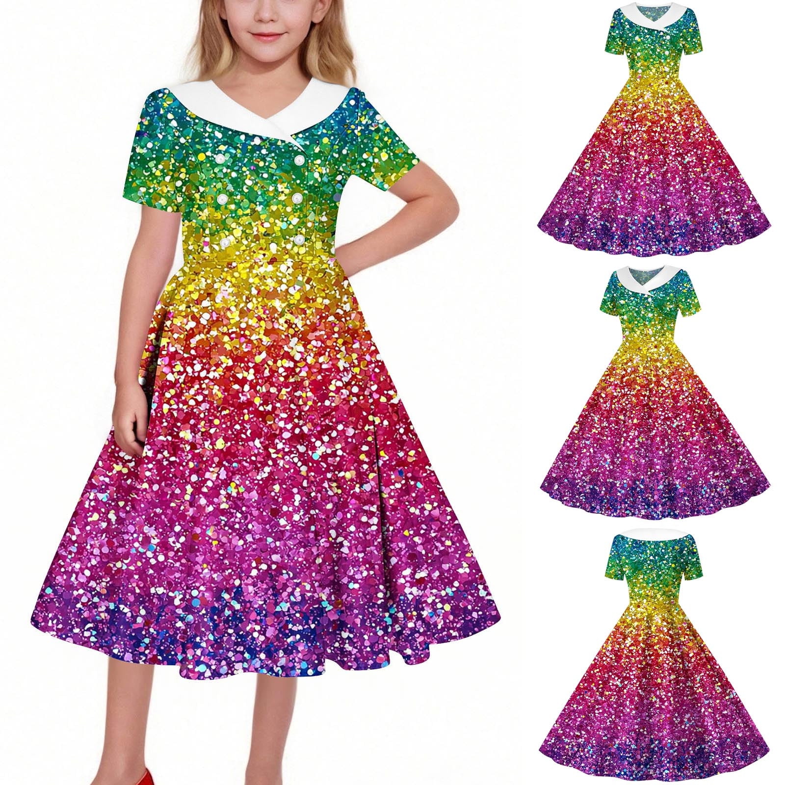 Xdegoge Clothing Clearance Toddler Girl Dresses 4T Vintage Cocktail ...