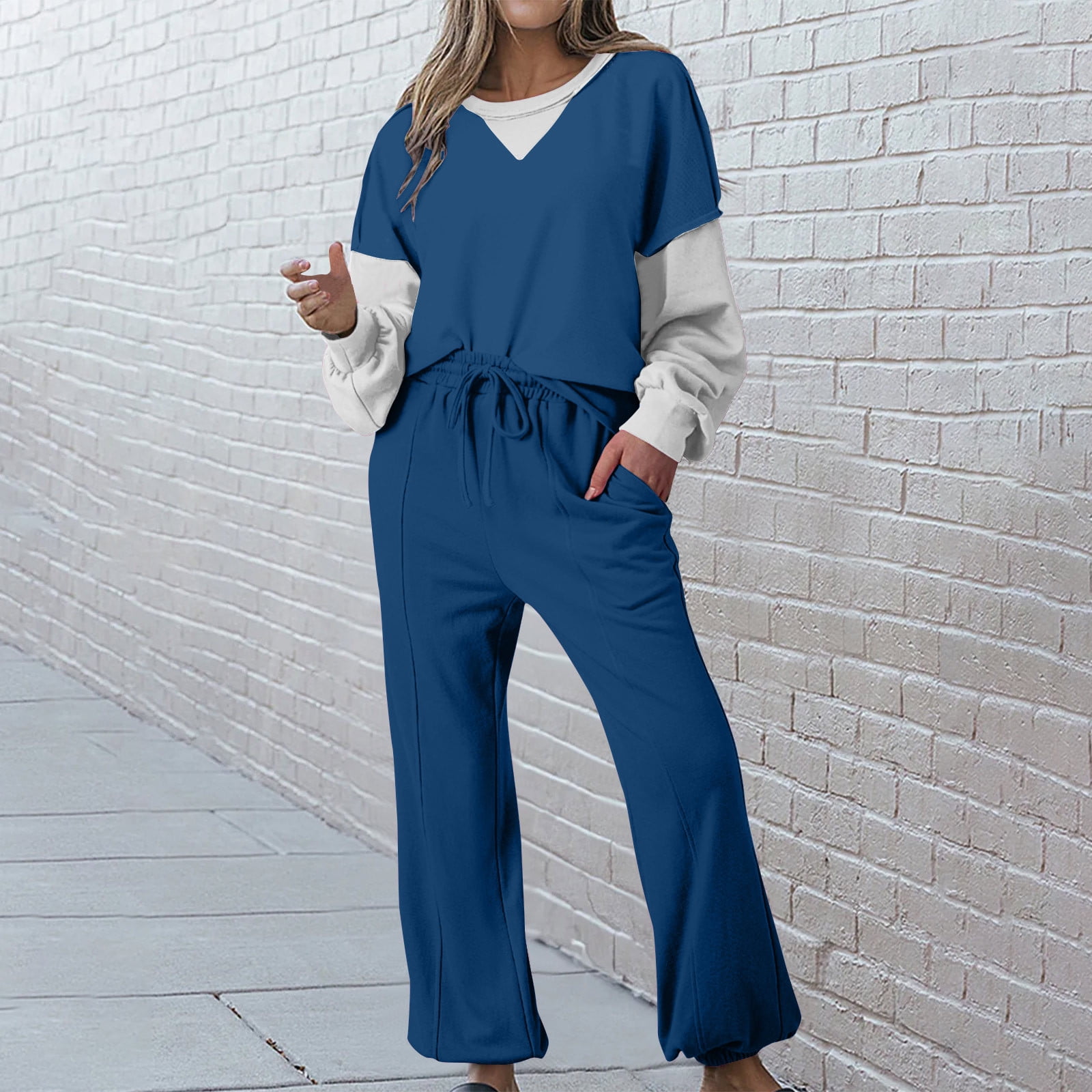 Xdegoge Cotton Lounge Sets for Women 2 Piece Tracksuit Outfits Color ...
