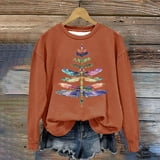 Xdegoge Crew Neck Sweatshirts Women Vintage Preppy Pullover Top ...