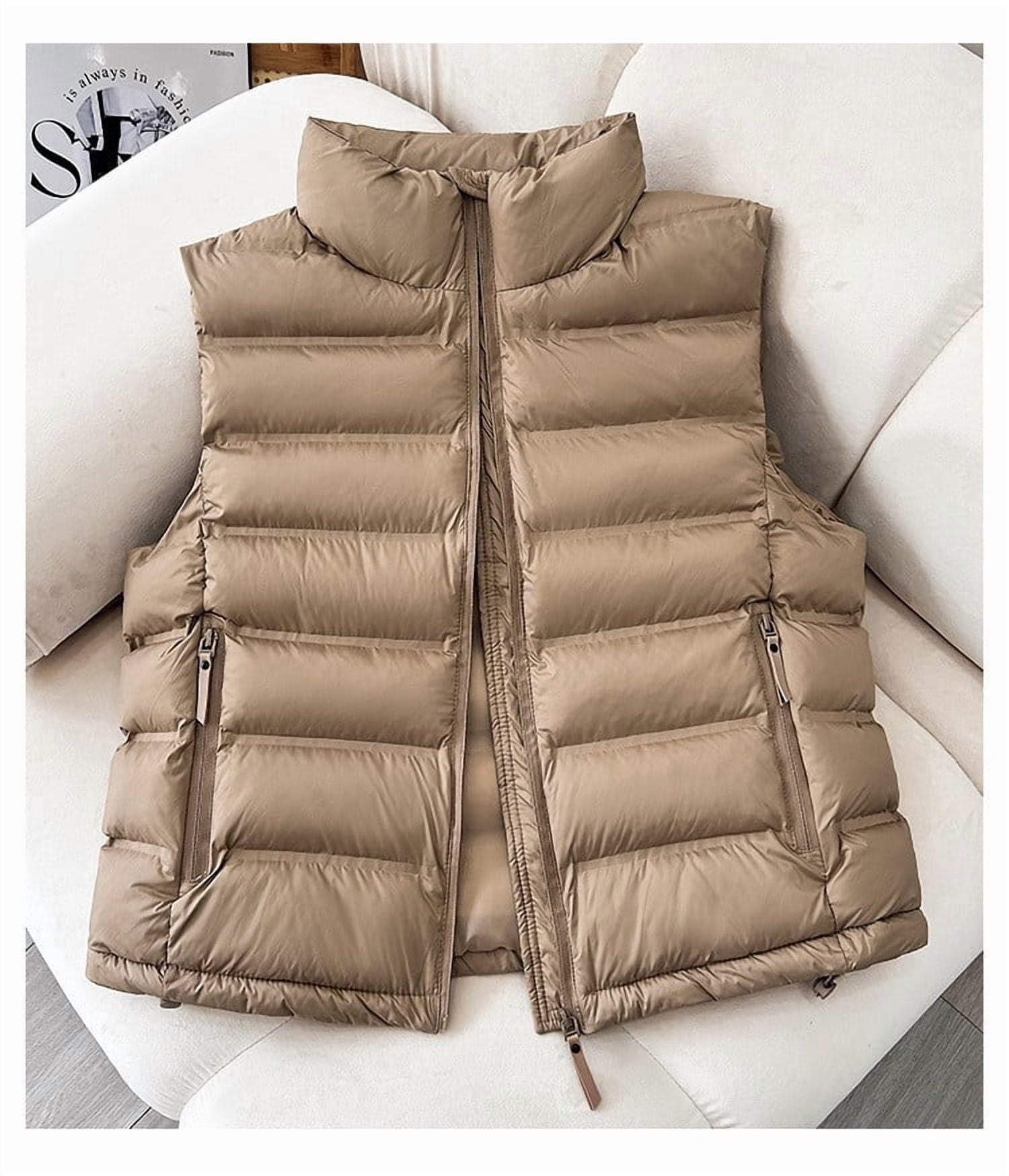 Xdegoge Cropped Puffer Vest Women Sleeveless Quilted Jackets ...