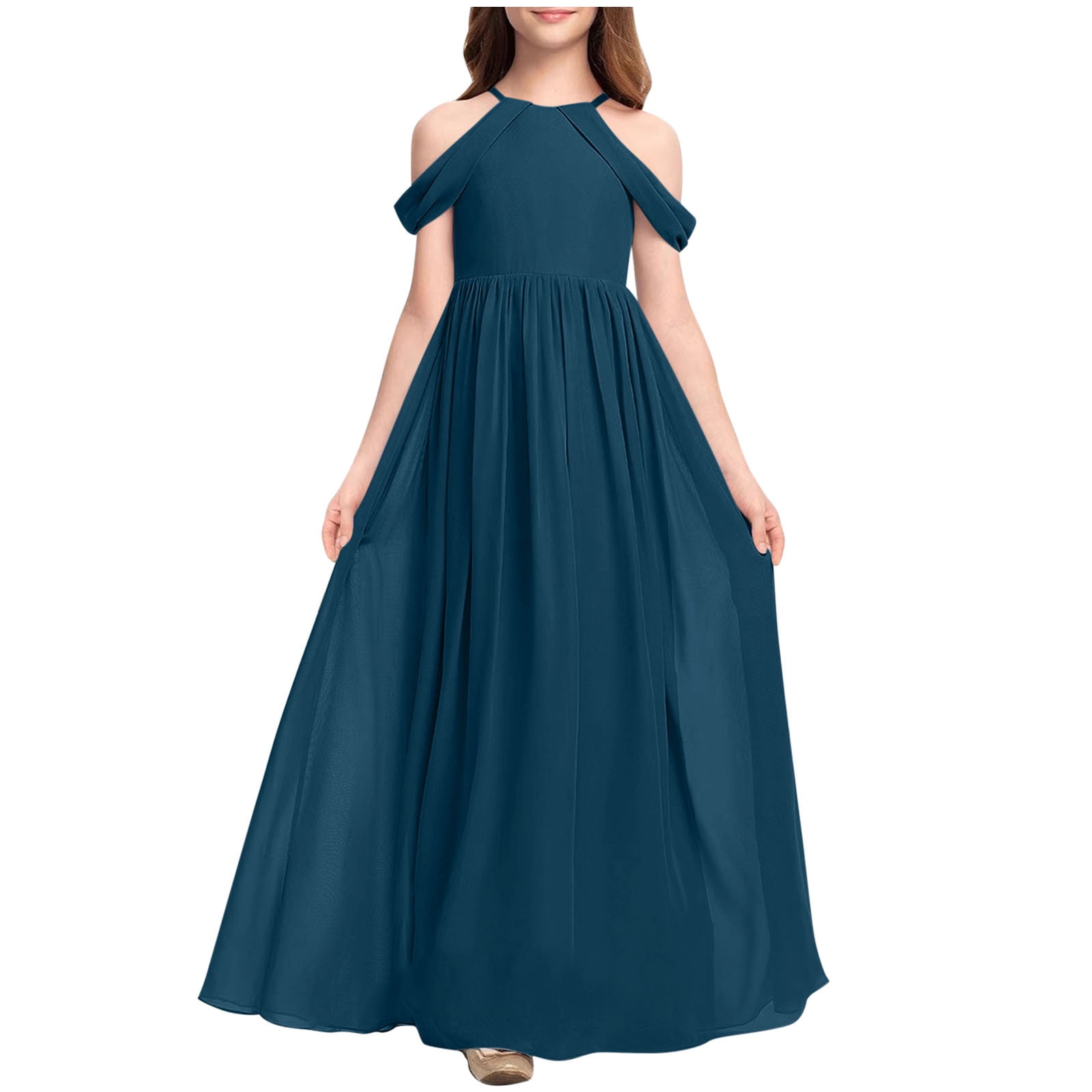 Xdegoge Dress Clearance Girls' Dresses Size 14-16 2025 off Shoulder ...