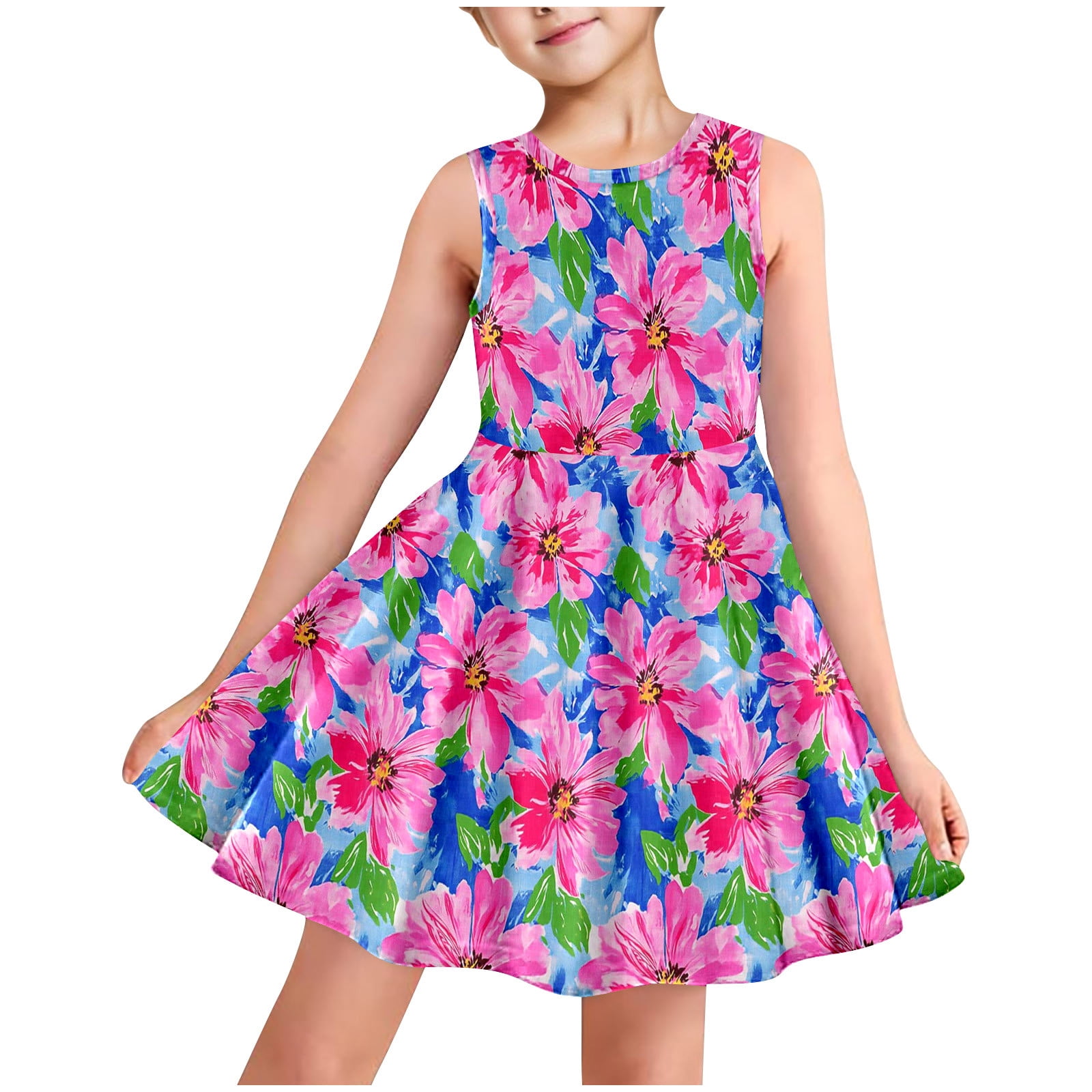 Xdegoge Floral Dress for Girls Long,Girls Summer Maxi Dresses Casual ...