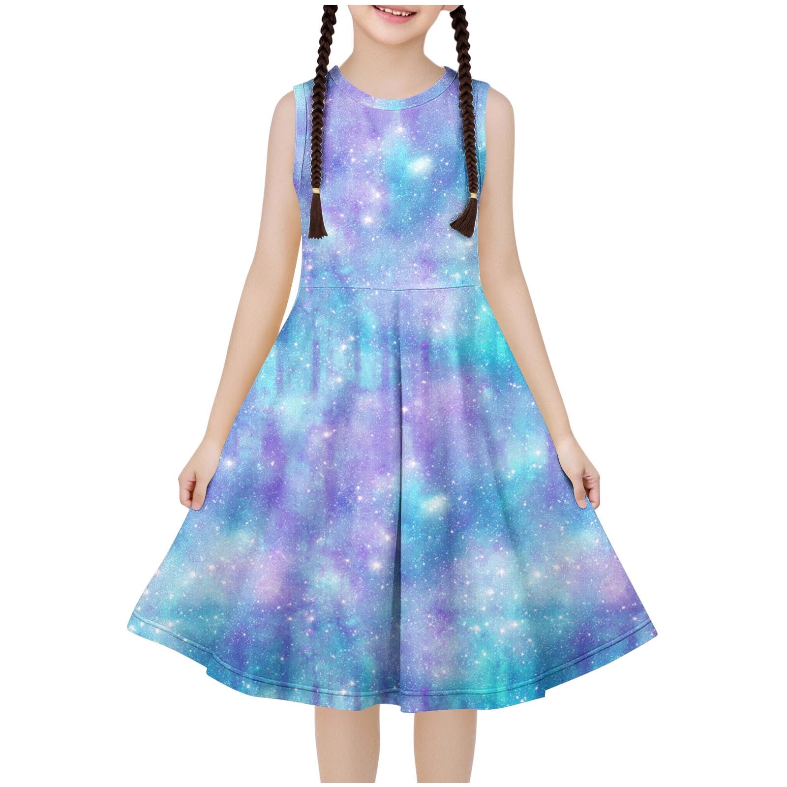 Xdegoge Girls Dresses Size 10-12 Clothing Clearance Tie Back Dress ...