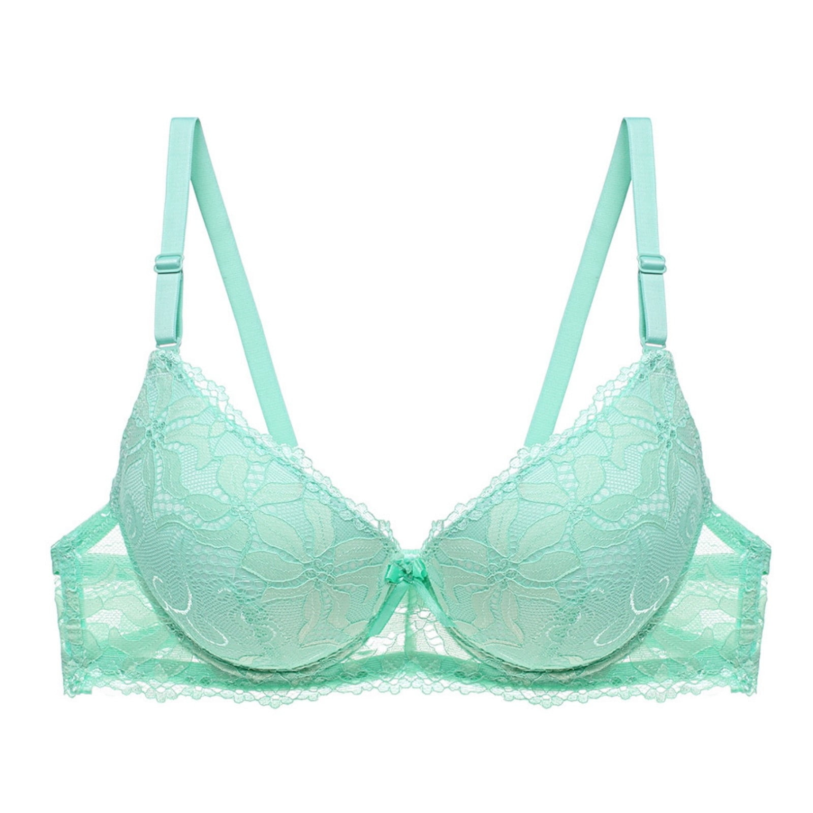 Xdegoge Lace Bra for Women Mesh Sheer Push Up Underwire Plus Size Full ...