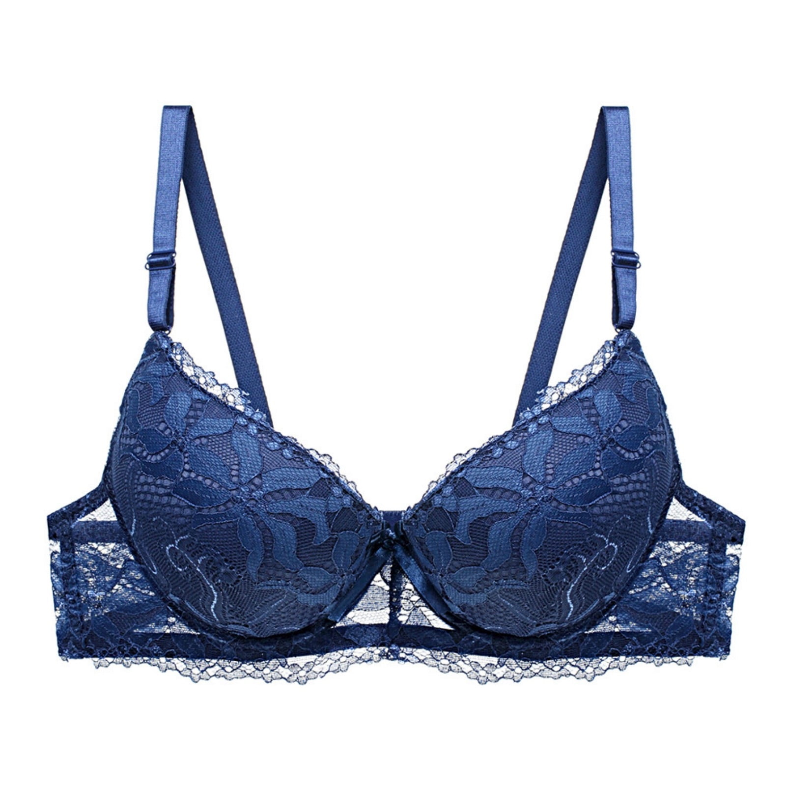 Xdegoge Lace Bra for Women Mesh Sheer Push Up Underwire Plus Size Full ...