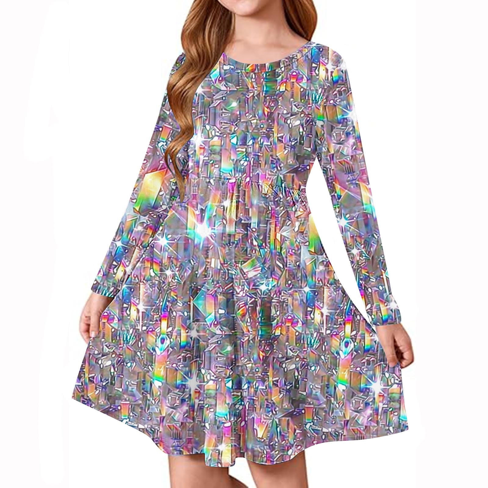 Xdegoge Little Girl Dresses Plus Size Ultrasmooth Fabric Boatneck Swing ...