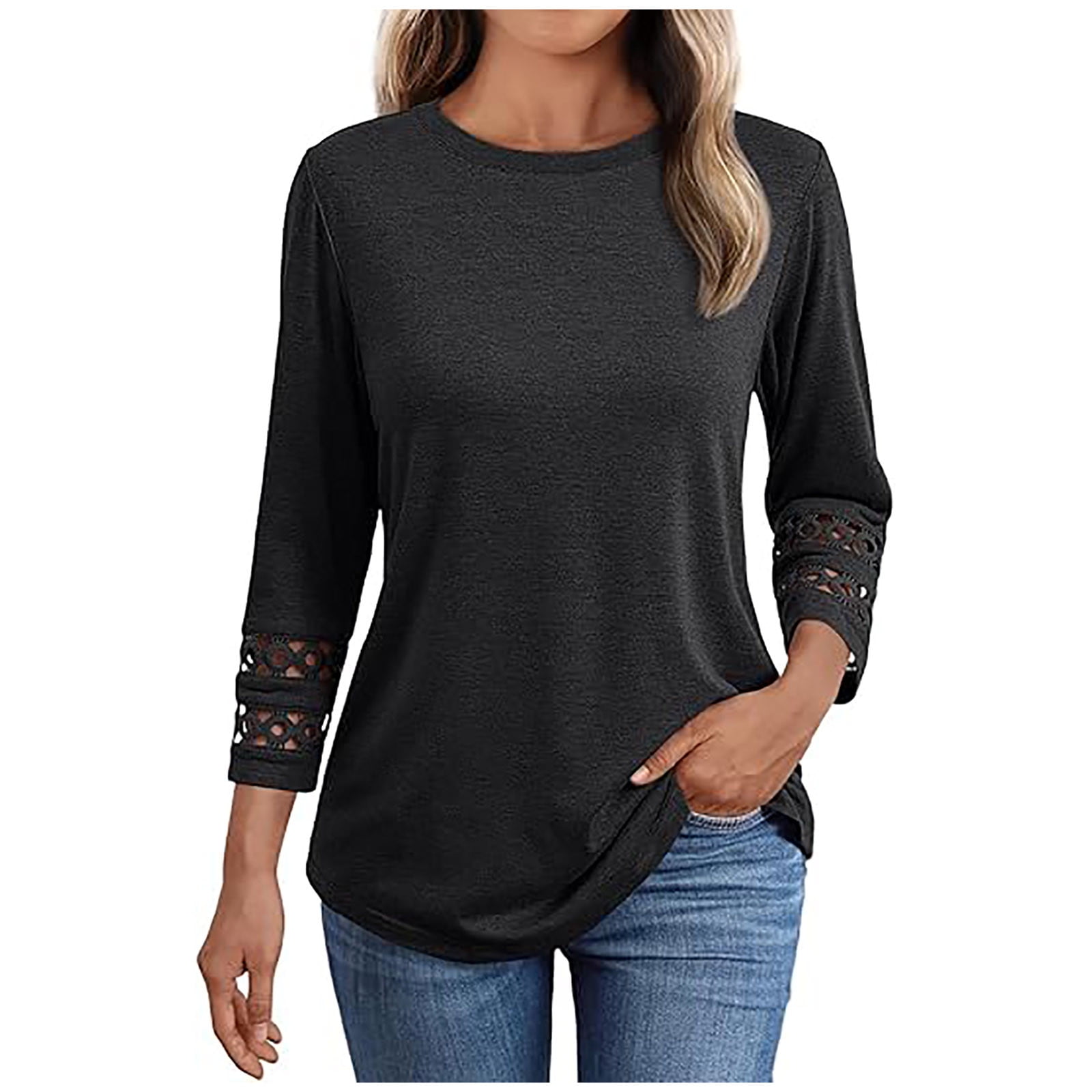 Xdegoge Long Sleeve Shirts for Women Under 10.00 Crew Enck Tunic Tops ...