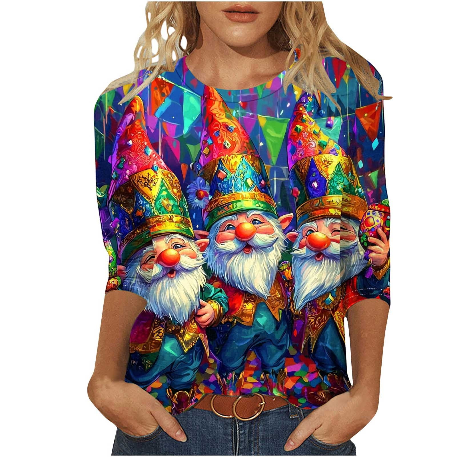Xdegoge Mardi Gras Shirts for Women Colorful Masquerade Masks ...