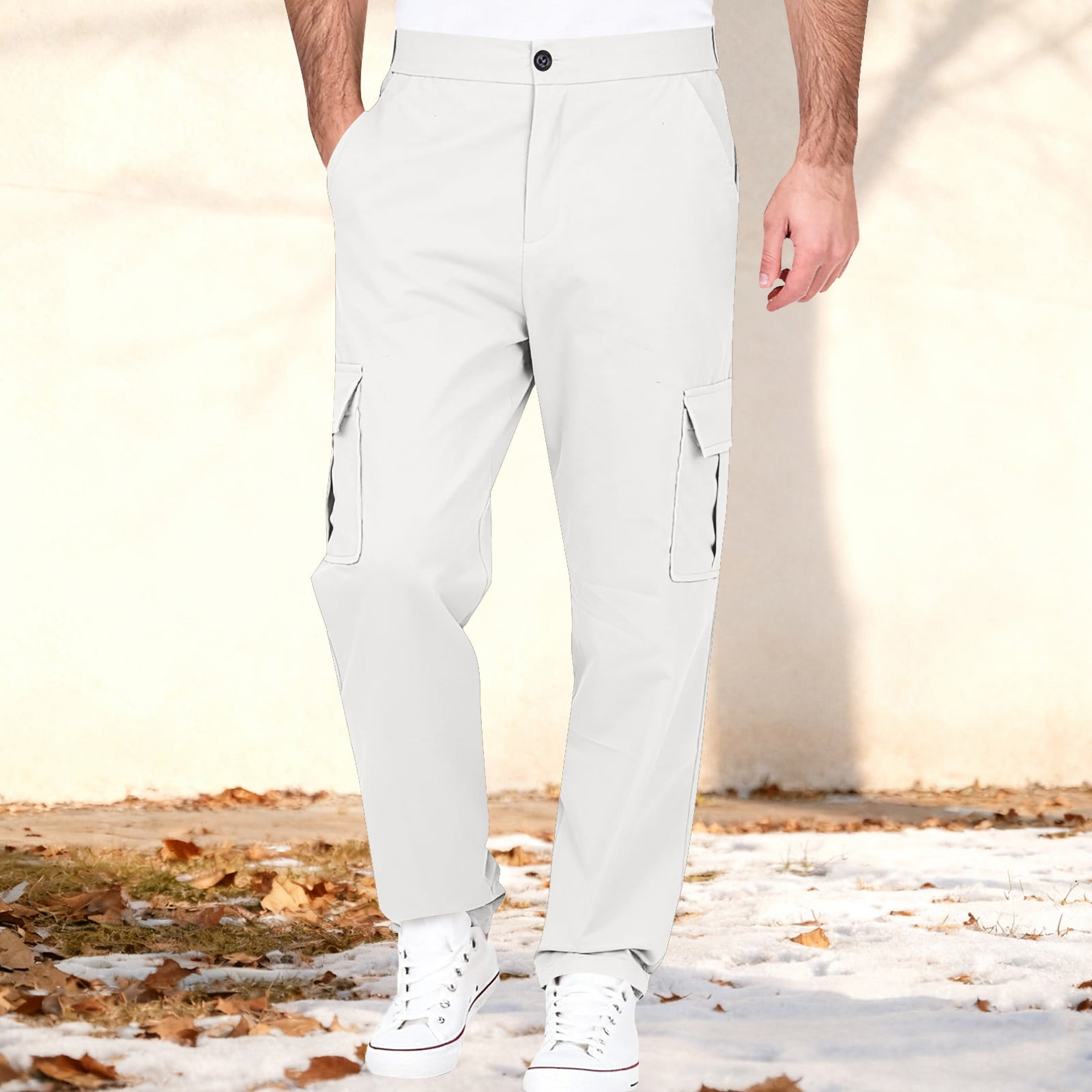 Xdegoge Men's Cargo Pants Multi-Pocket Utility Design Durable Fabric ...