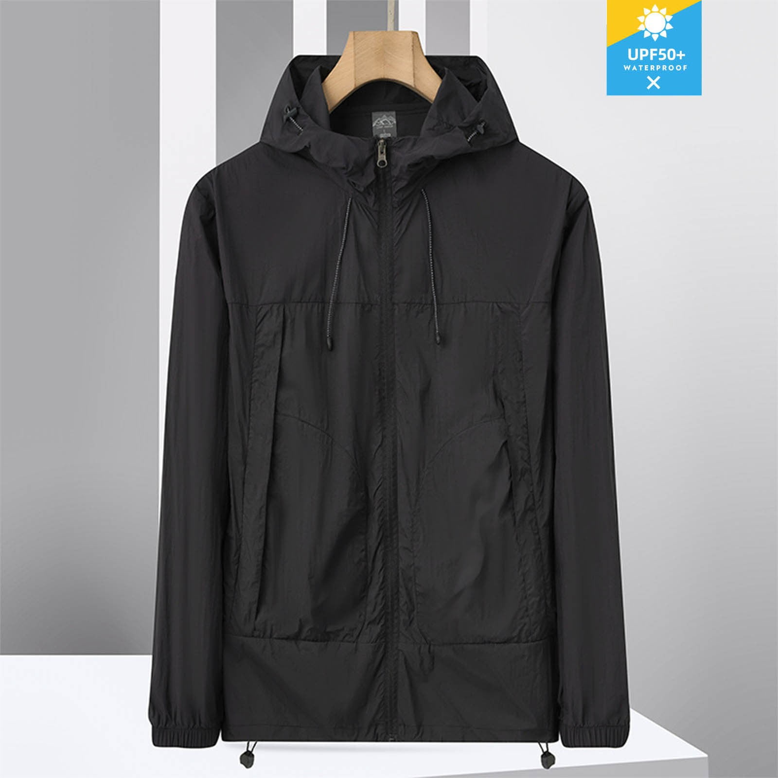 Xdegoge Men's Classic Lightweight Sun Hoodie Regular Fit Full Zip ...