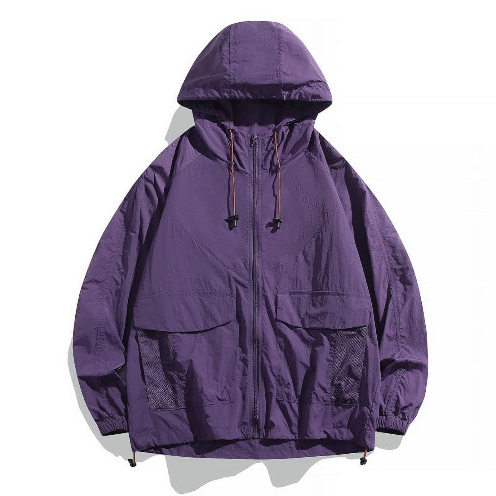 Xdegoge Men's Oversized Sun Protection Windbreaker Hooded Full Zip ...