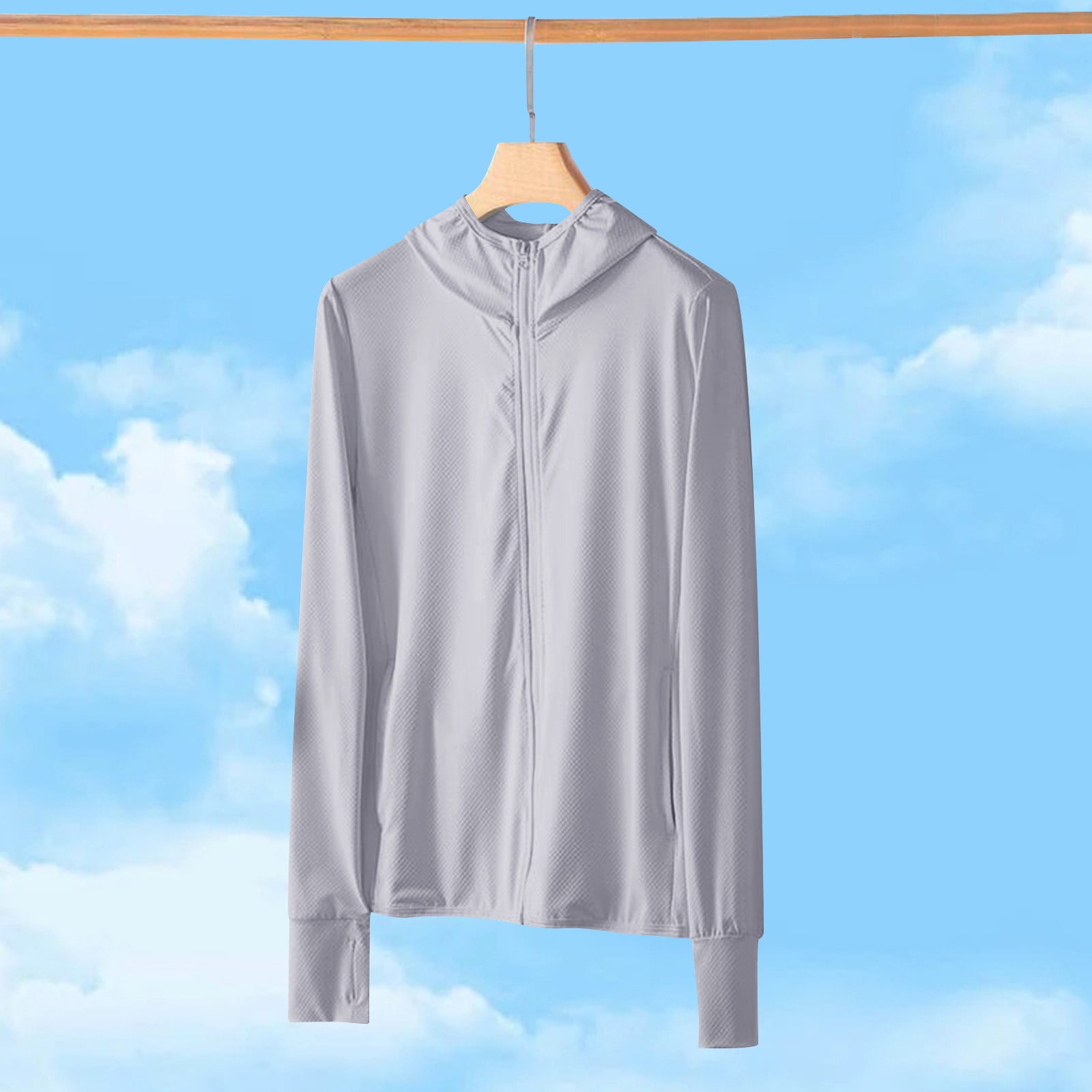 Xdegoge Men's Ultra-Thin Sun Protection Hoodie Mesh Texture Long Sleeve ...