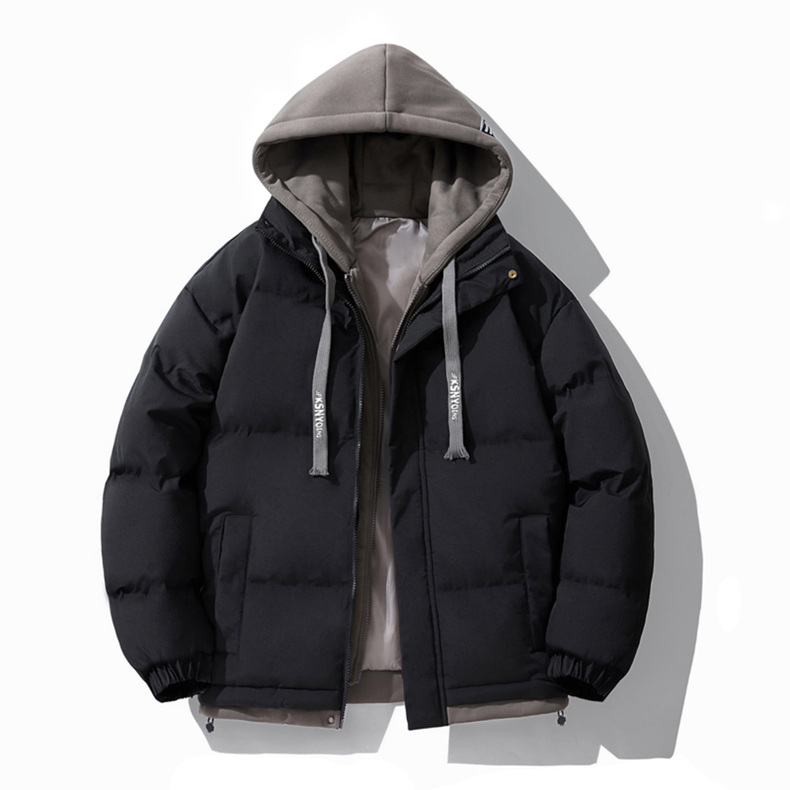 Xdegoge Mens Quilted Coat Cold Weather Keep Warm Coats Full Zip ...