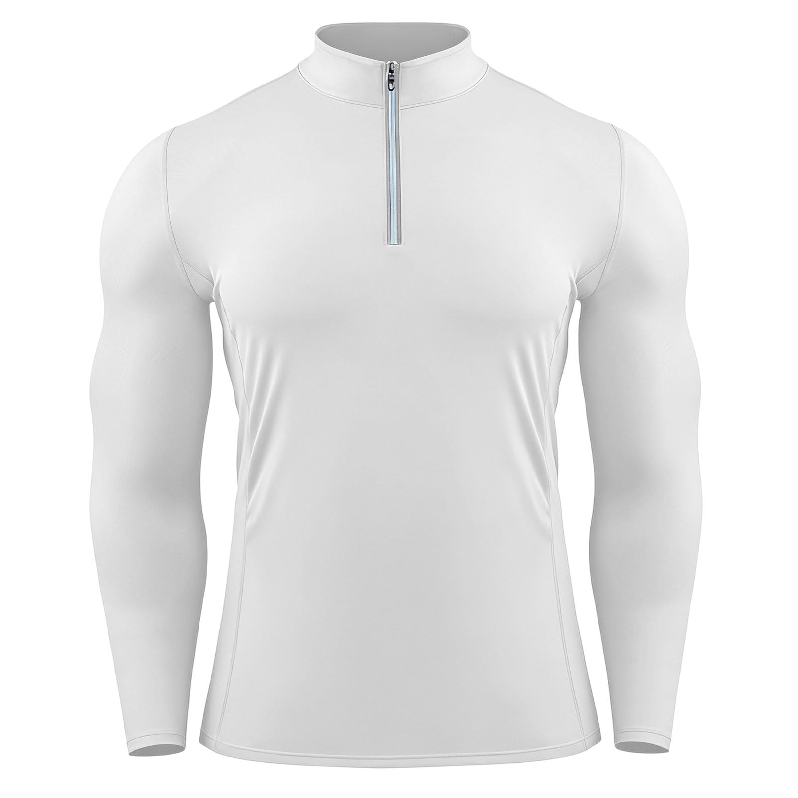 Xdegoge Mens Slim Fit Quarter Zip Pullover Athletic Long Sleeve Mock ...