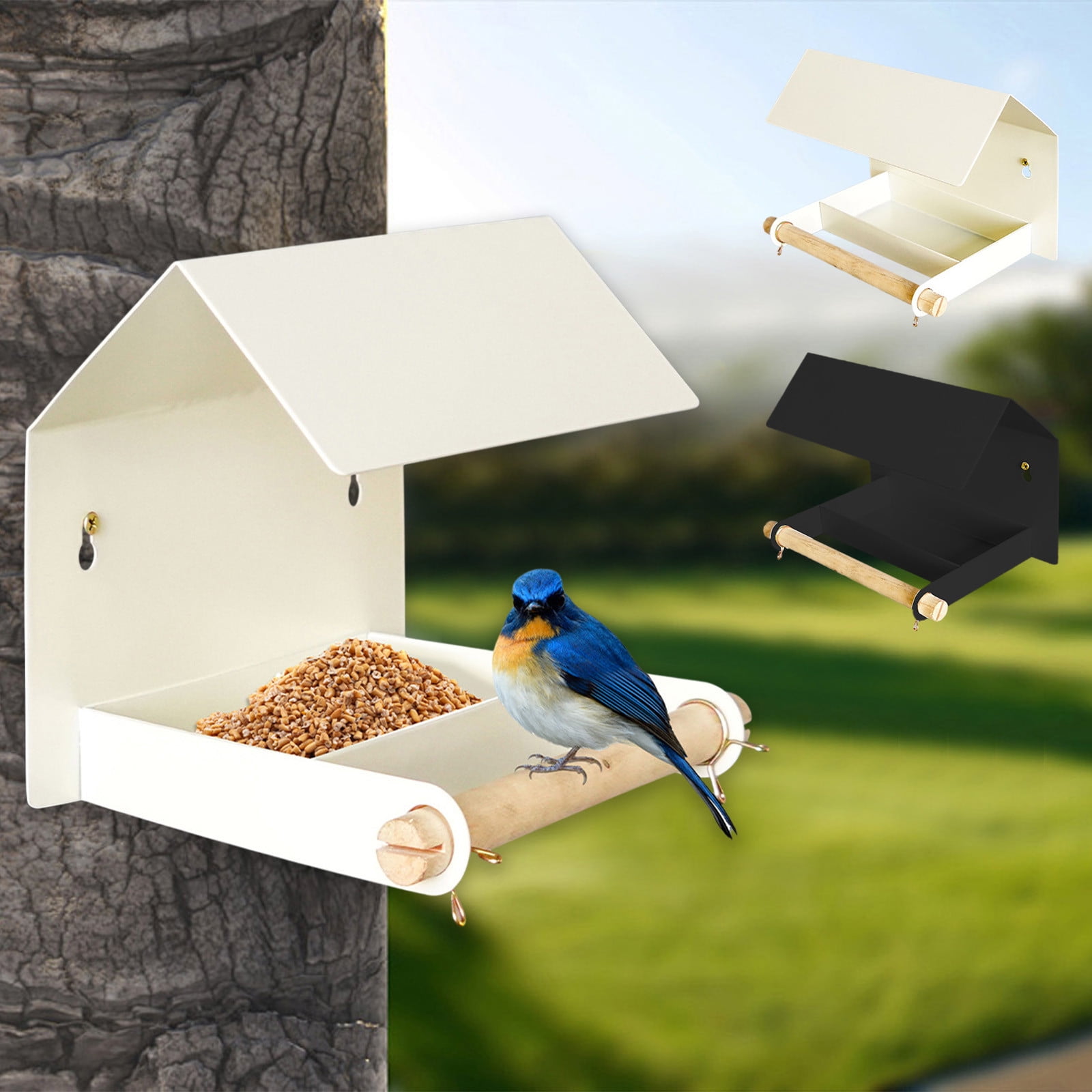 Xdegoge Metal Bird Feeder for Outdoor Hanging - Large Capacity Bird ...