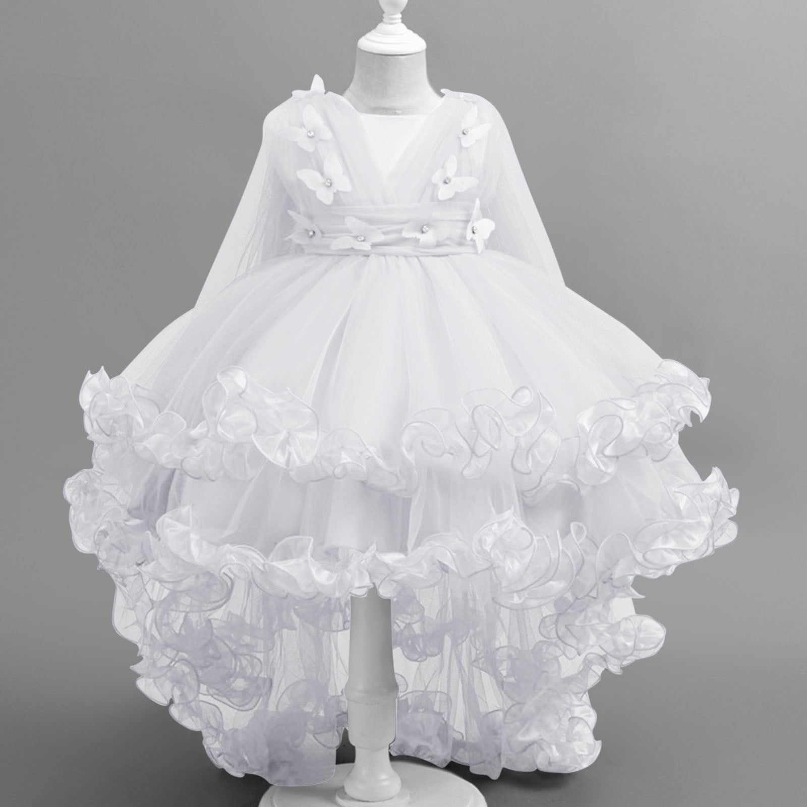 Xdegoge Princess Tulle Long Flower Girl Dress Pageant Lace Applique ...