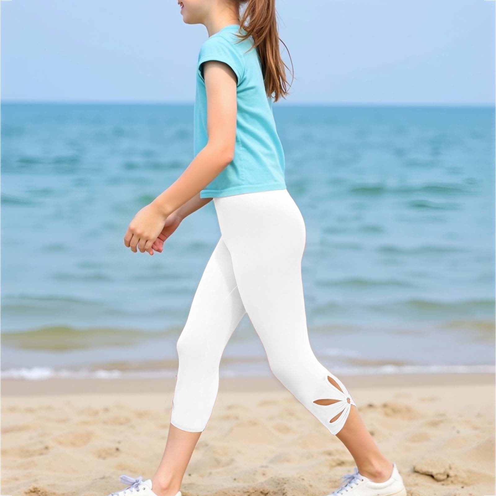 Xdegoge Returns Online Orders Capri Leggings for Girls Size 3-11 ...