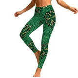 Xdegoge Saint Patrick's Day Leggings for Women Clover Print High ...