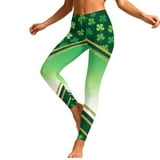 Xdegoge Saint Patrick's Day Leggings for Women Clover Print High ...
