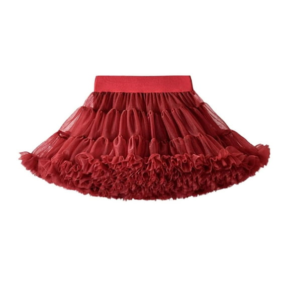 Xdegoge Soft Tulle Skirt for Girls, Full Tiered Ruffles, High Elastic ...