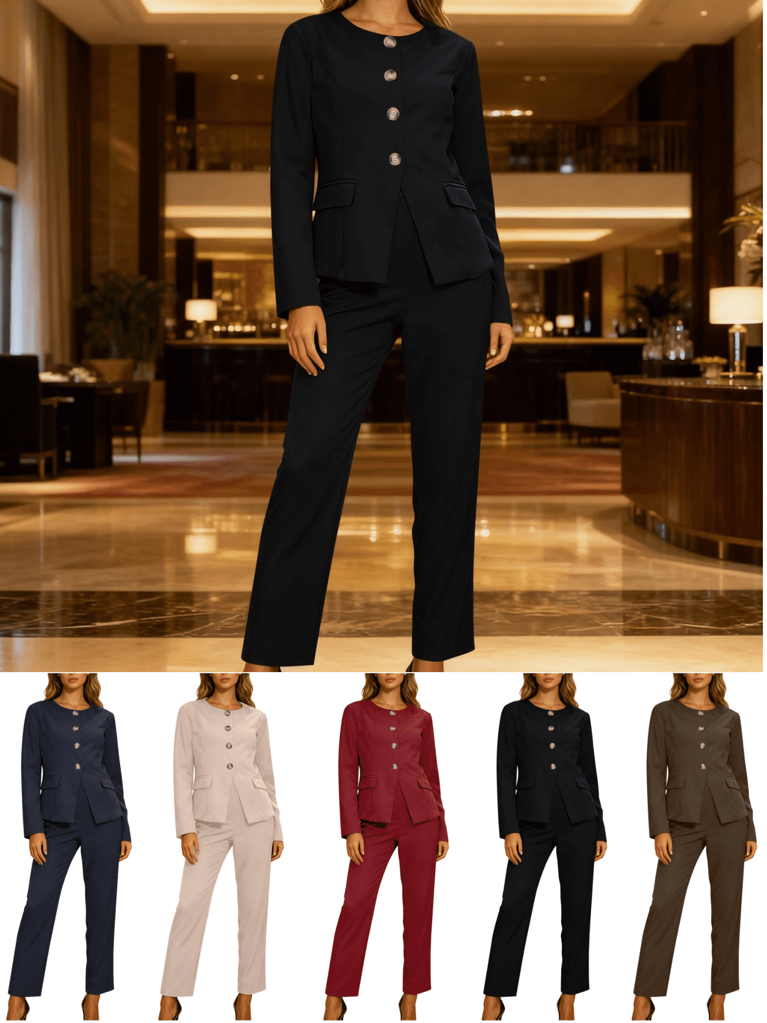 Mifsaly Suit Sets Women 2 Piece Outfits Business Casual Matching ...