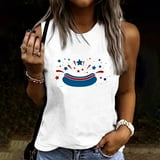 Xdegoge Women's Sleeveless Tank Top with Hot Dog and Stars Pattern, Fun ...