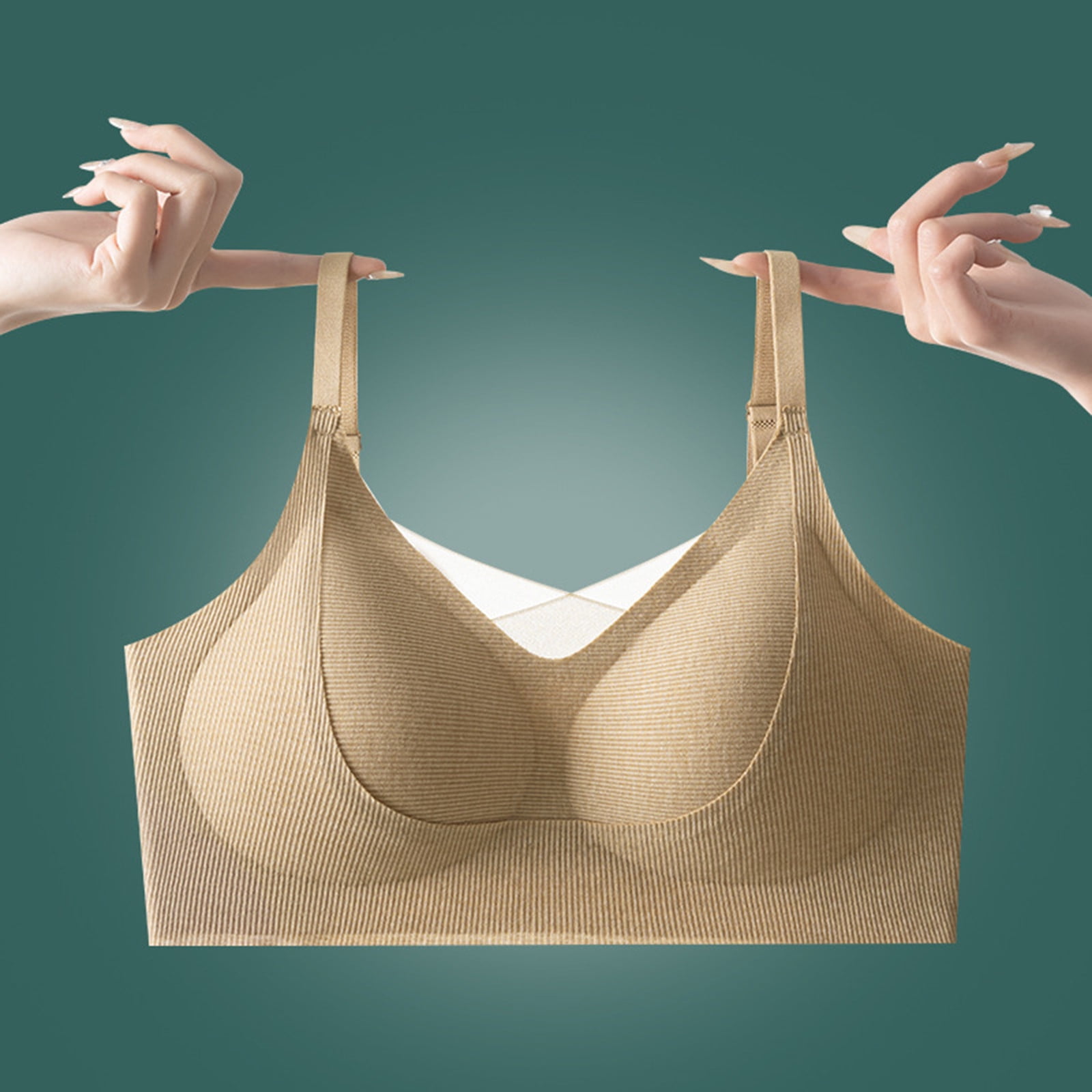 Xdegoge Womens No Underwire Bras Plus Size Supportive V Neck T Shirt ...
