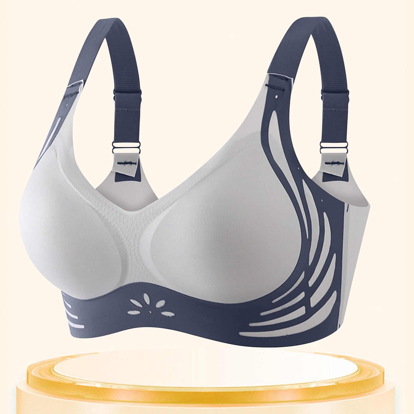 Xdegoge Womens Wireless Bras Push Up Bra Seamless Supportive Full ...