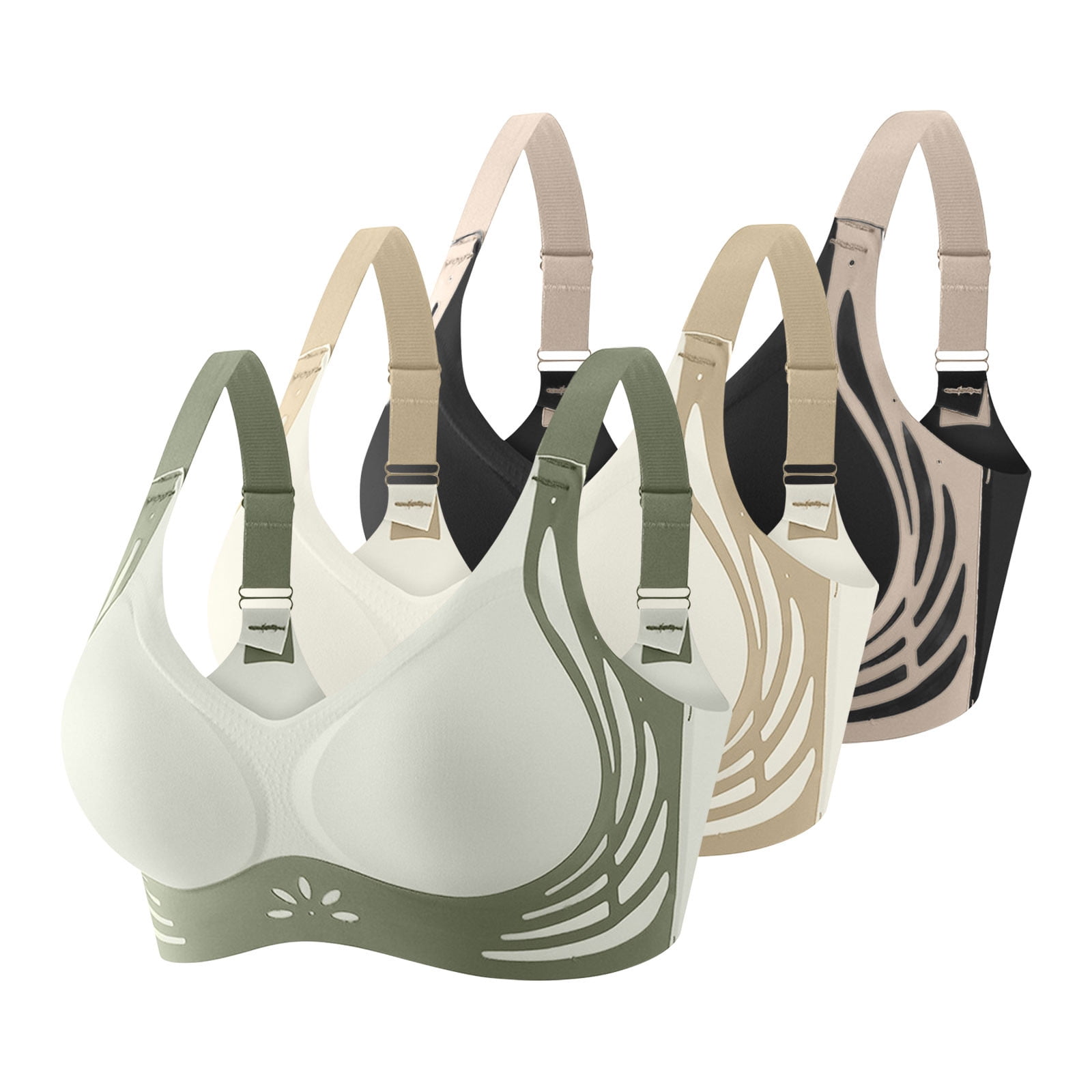 Xdegoge Womens Wireless Bras Push Up Bra Seamless Supportive Full ...