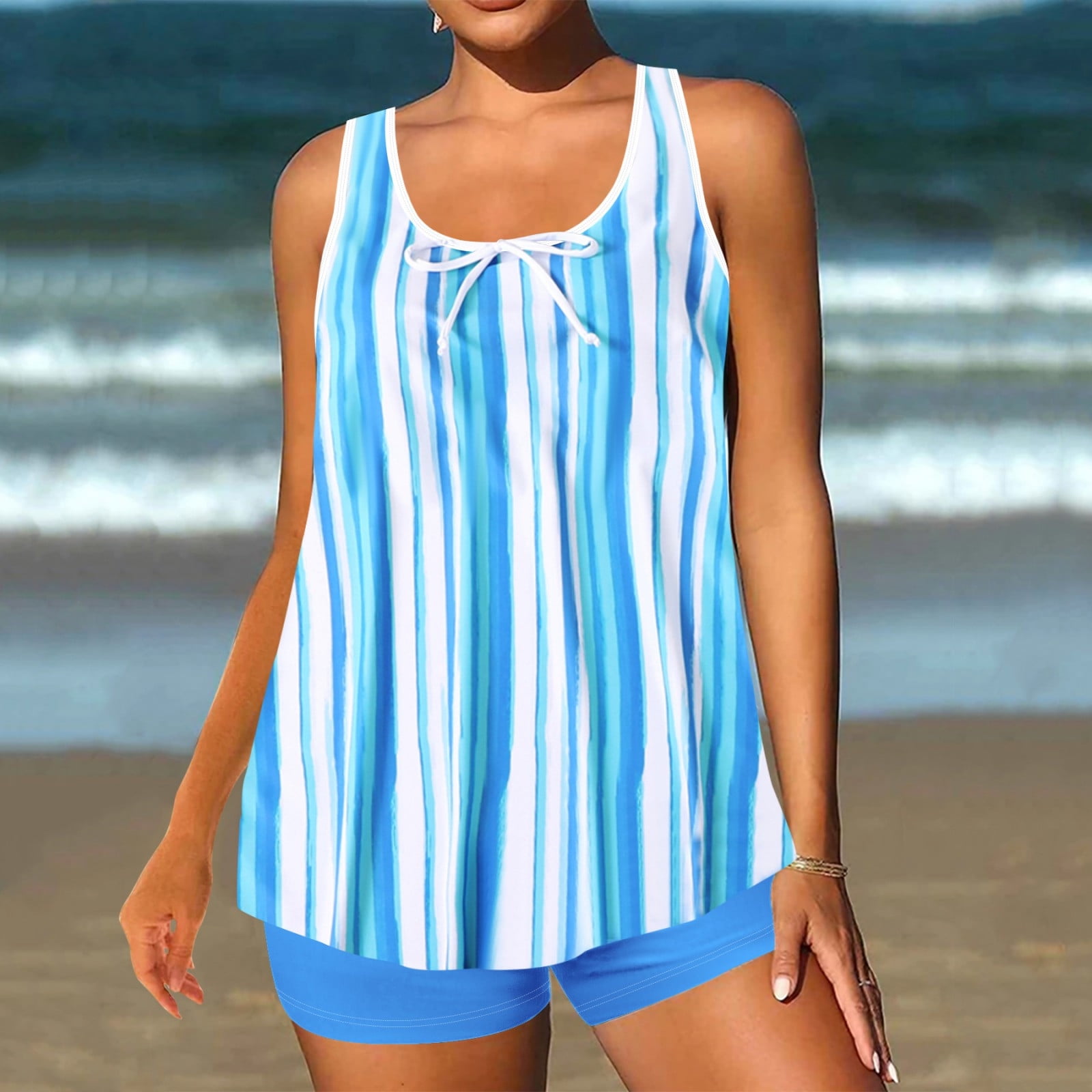 Xdegoge Womens Tankini Bathing Suits Plus Size Tummy Control Two Piece ...