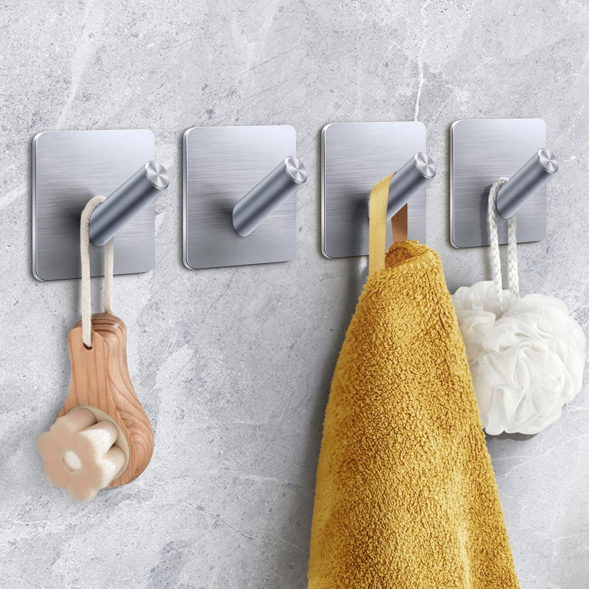 A XdgeLoad Adhesive Hooks, 4 Pack Towel Hooks Wall Hooks for Hanging ...