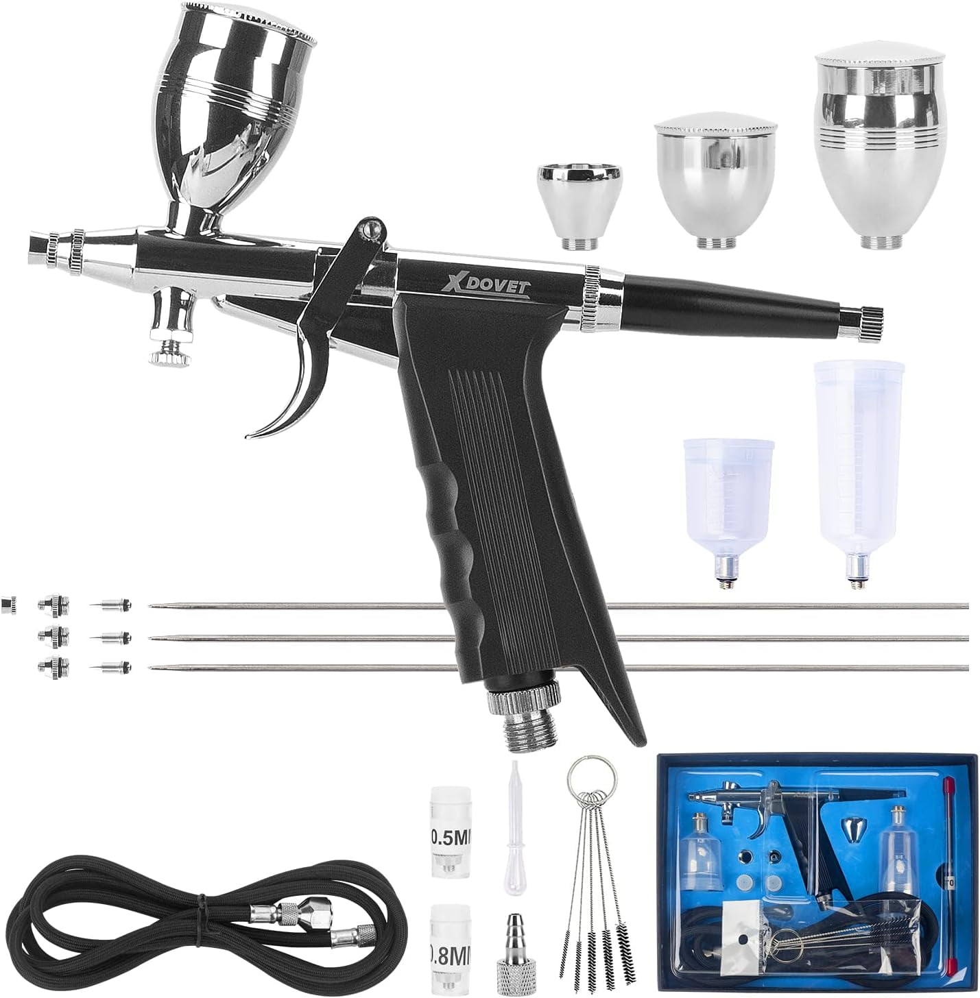 Xdovet Dual-Action Trigger Airbrush Kit Precision Air Brush Painting ...