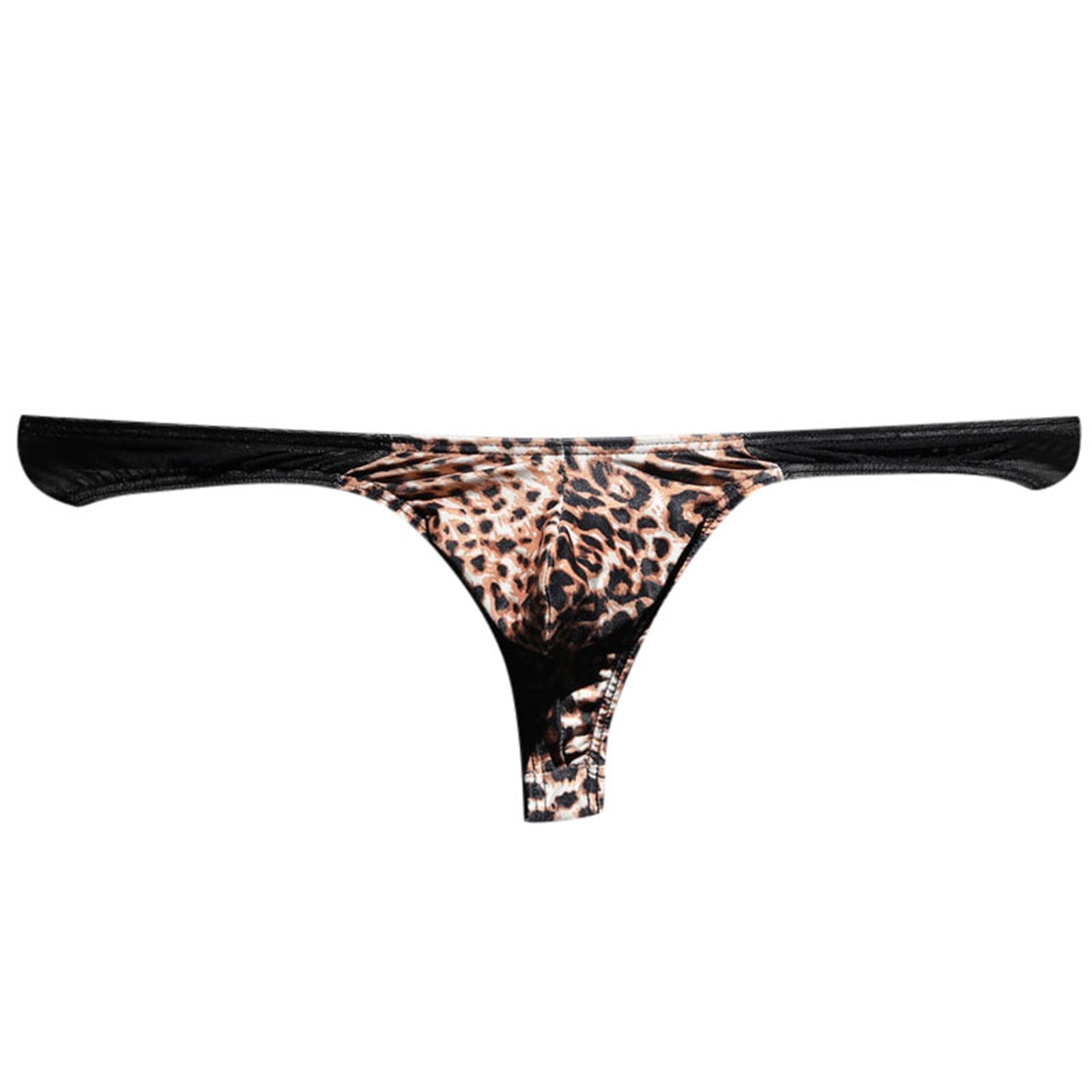Xdzjlr Men'S Underwear Briefs,Leopard Print Thong Fun Adult Low Waisted ...