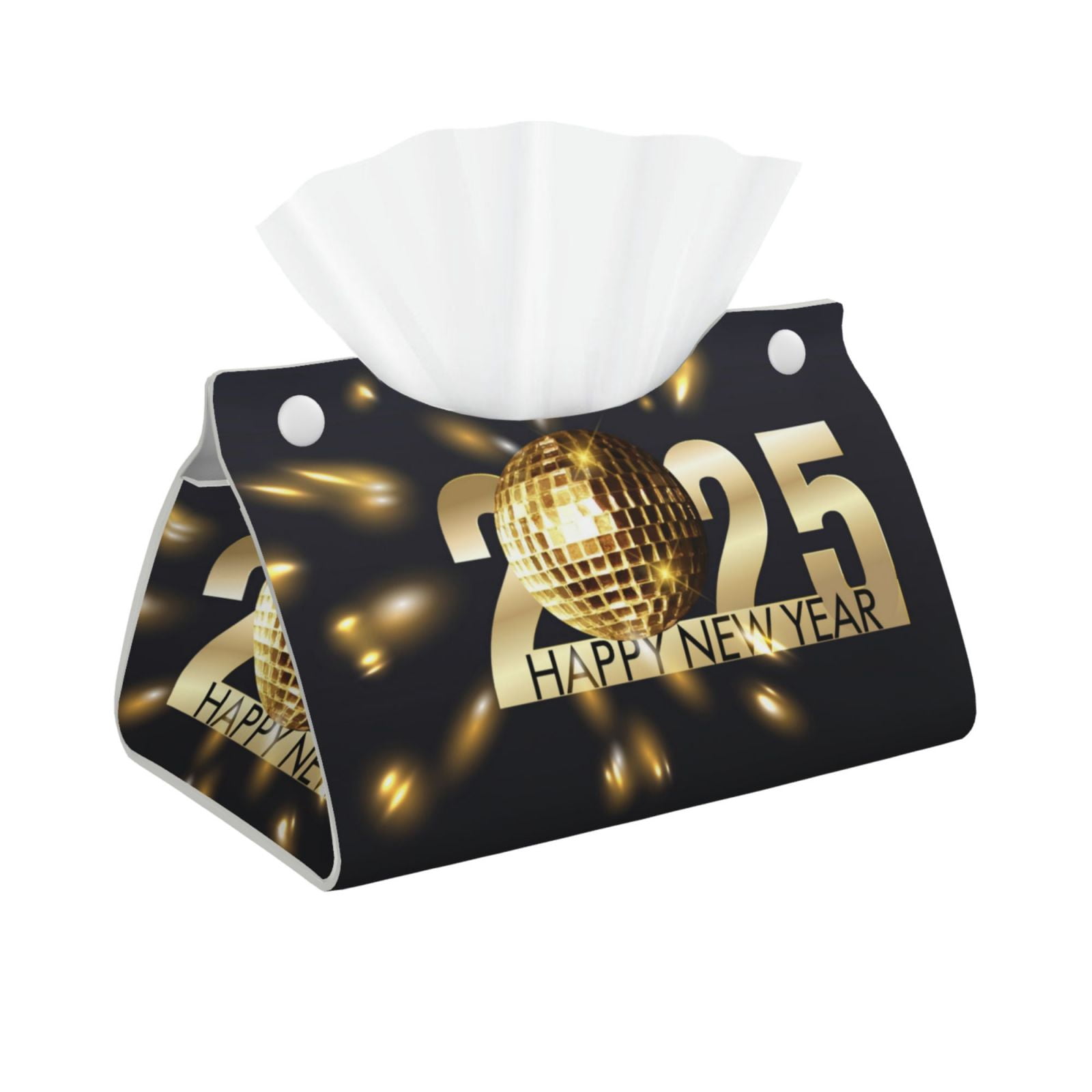 Xecao 2025 New Year 3 Print Tissue Box Cover,Modern PVC Leather Square ...