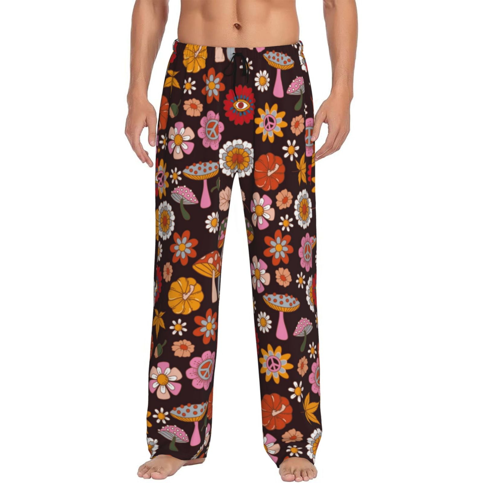 Xecao 70s Groovy Hippie Retro Men's Straight Lounge Pajama Pants: The ...