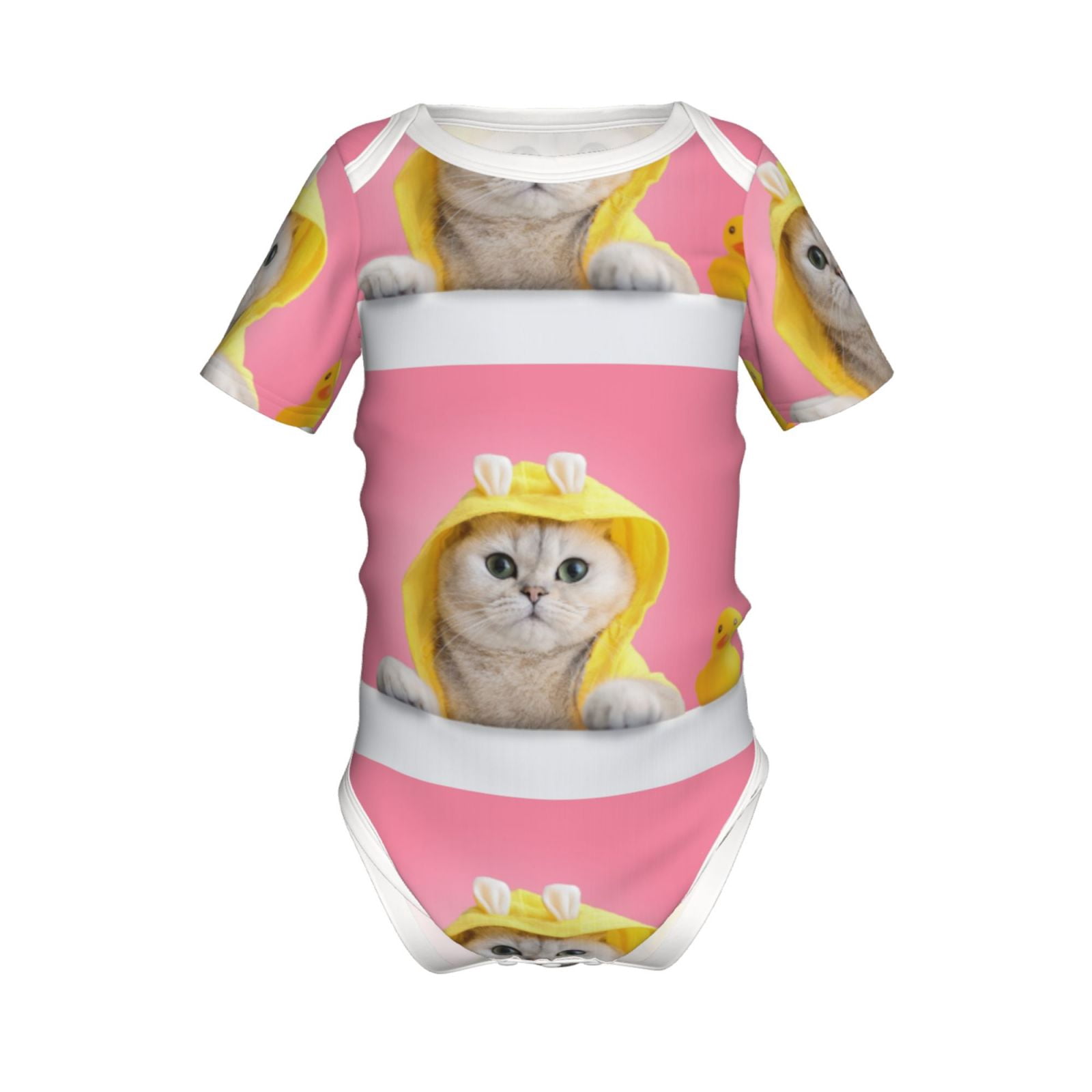 Xecao A Funny Cat Pattern Baby Climbing Bodysuit Short Sleeve Onesie ...