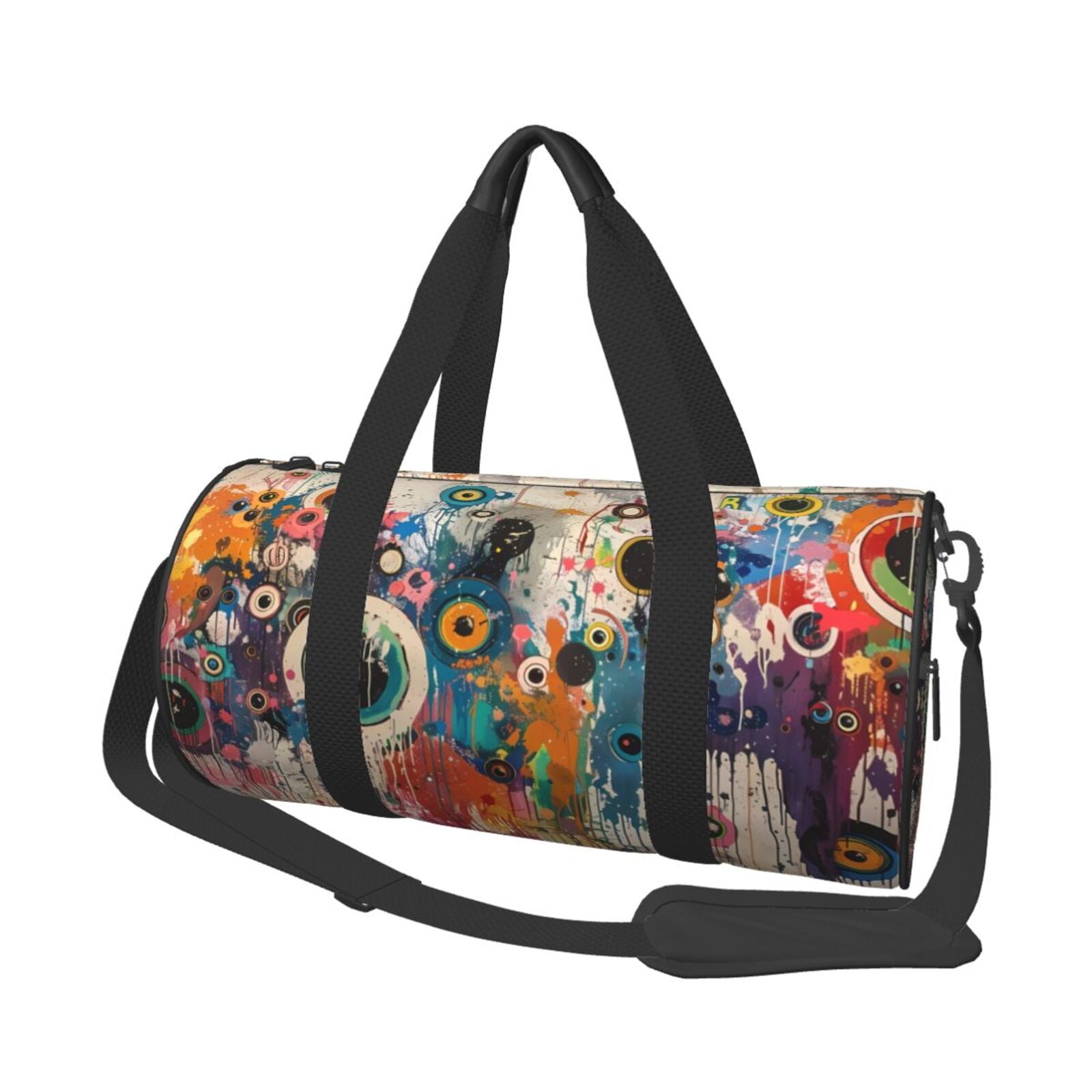 Xecao Abstract Colorful Dripping Circles Print Travel Duffle Bag, Bag ...