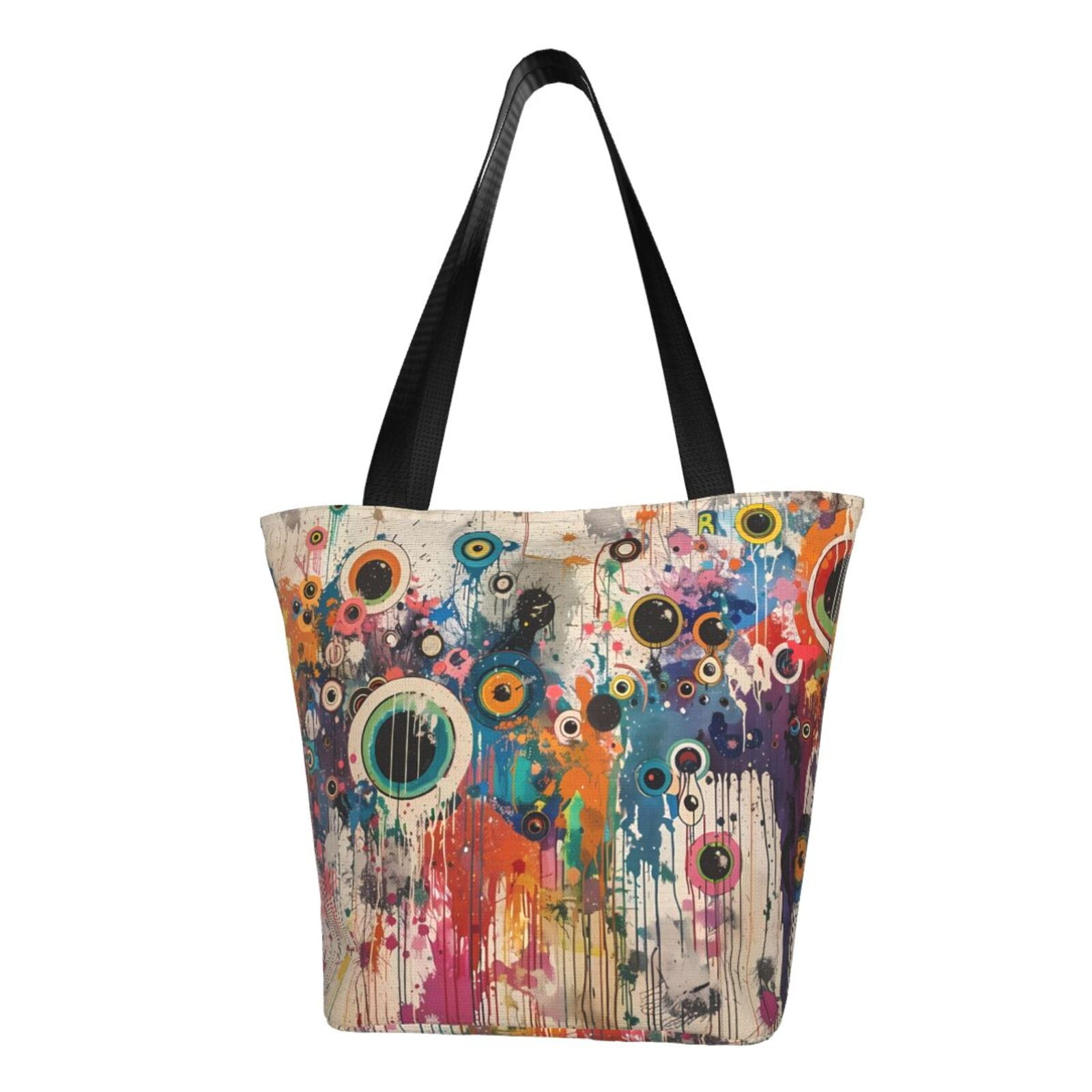 Xecao Abstract Colorful Dripping Circles for Tote Bag for Women -Tote Shoulder Bag with A Little ...
