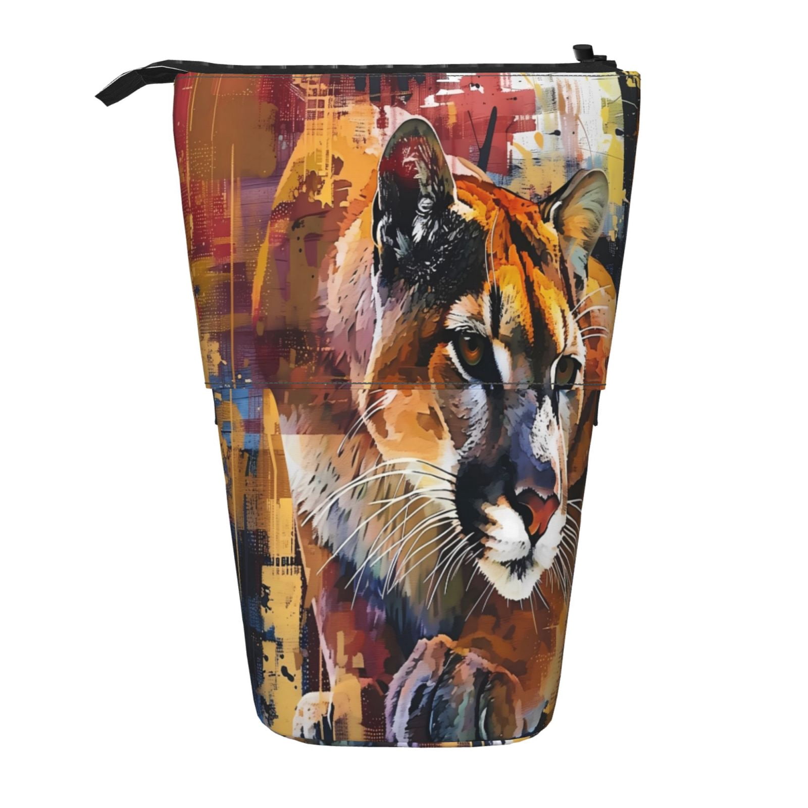 Xecao Abstract Lion Painting Print Telescopic Pencil Bag Pen Holder Pop ...
