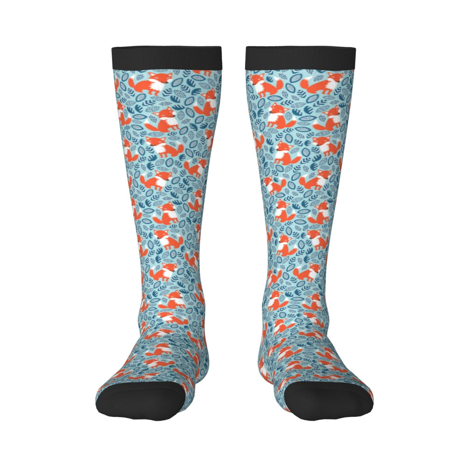 Xecao Abstract leaves fox Print Compression Socks for Both Men And ...