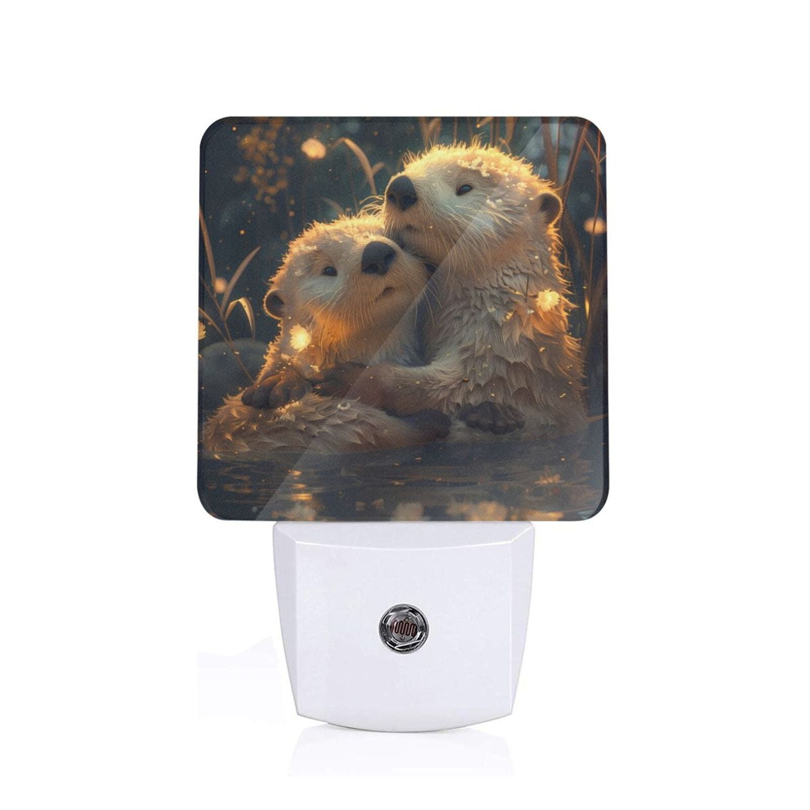 Xecao Adorable Otter Pair Hug for Night Light - a Wall-mounted LED ...