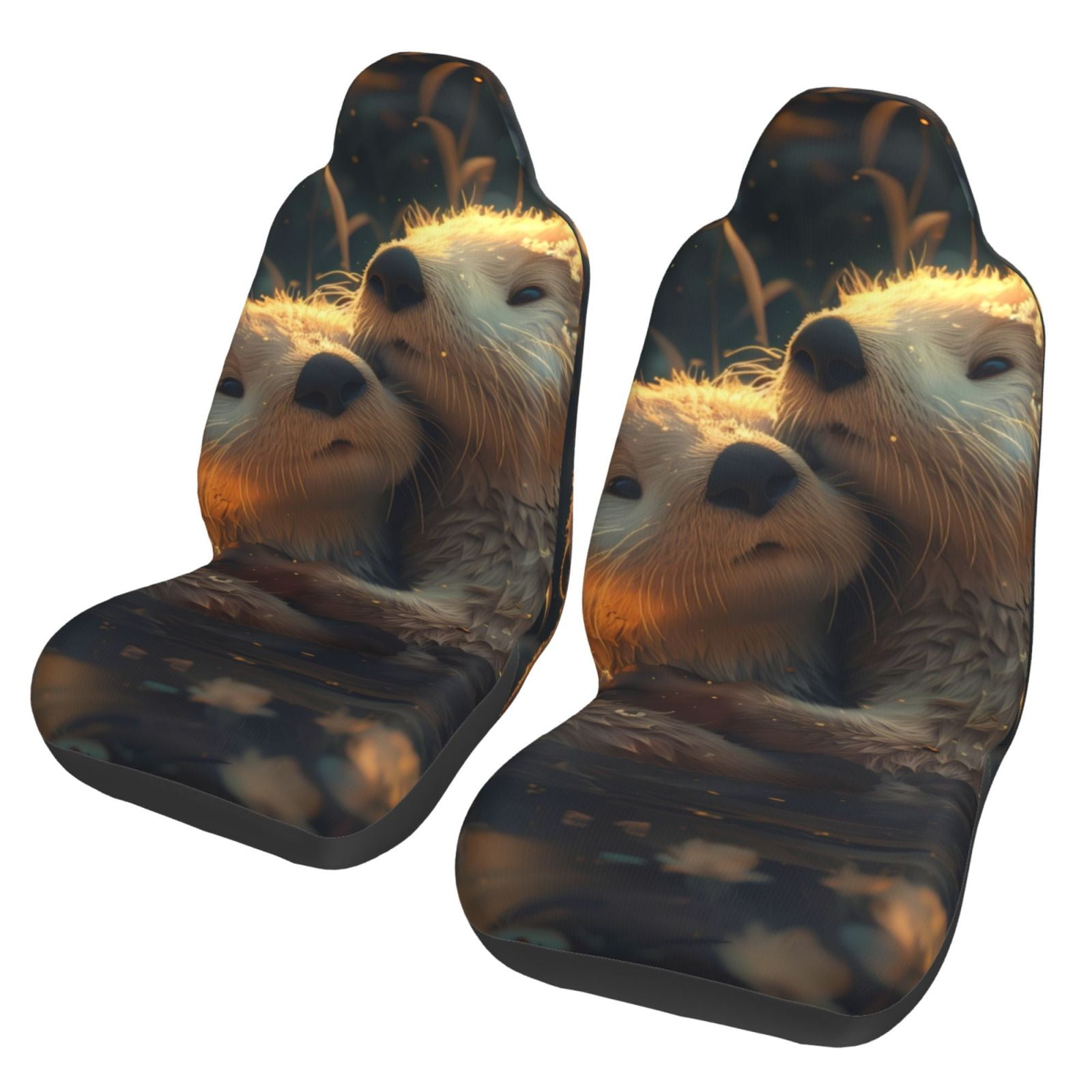 Xecao Adorable Otter Pair Hug Print Car Seat Cover in That Fits Most ...