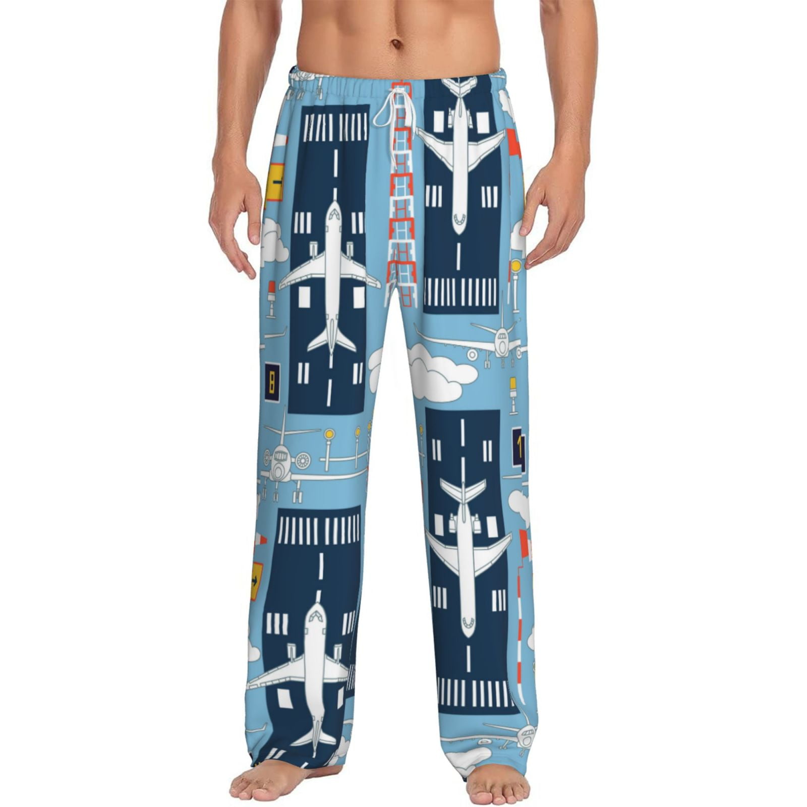 Xecao Airplanes and Aviation Signs Men's Straight Lounge Pajama Pants ...