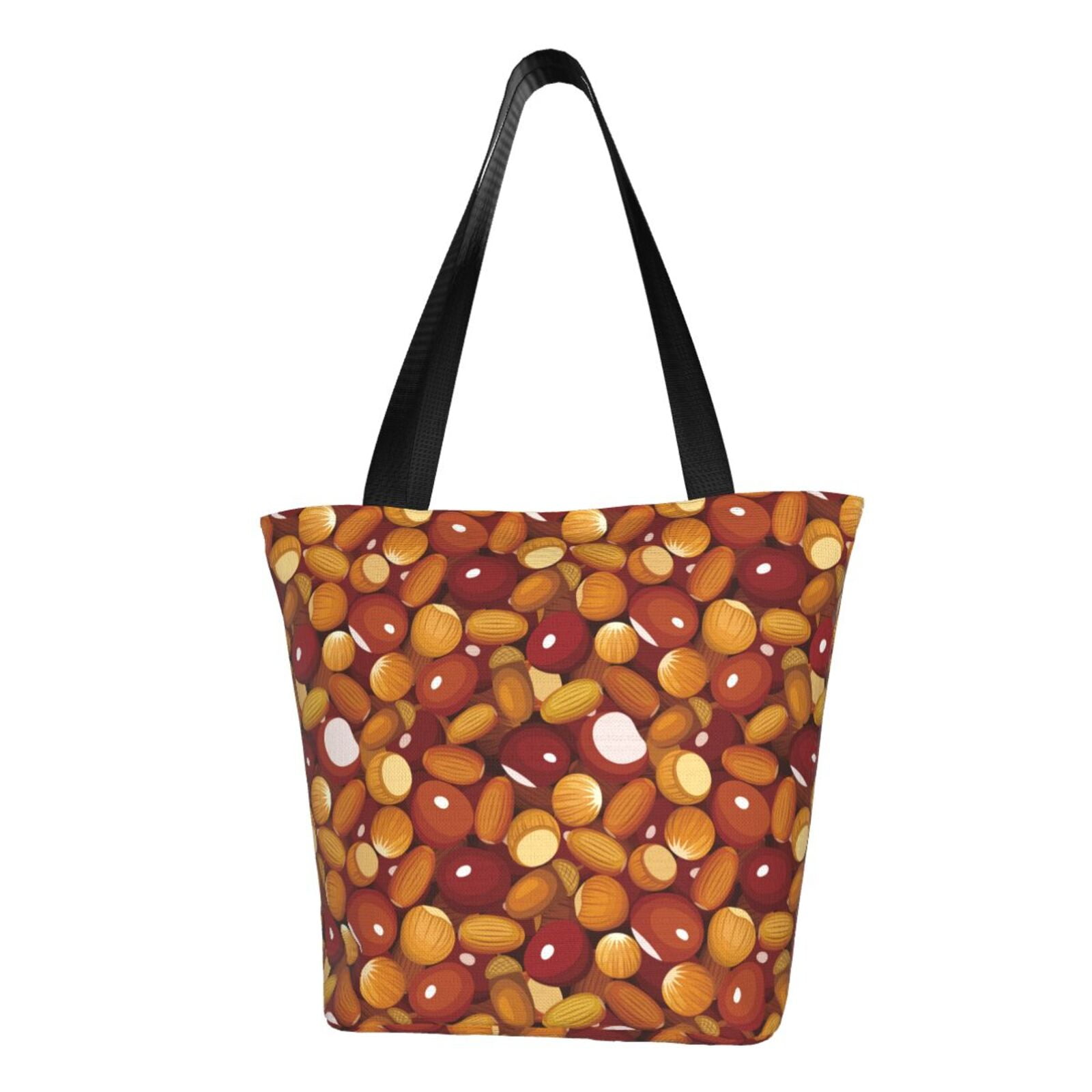 Xecao Almond Nuts for Tote Bag for Women -Tote Shoulder Bag with A Little Pocket Inside, Perfect ...