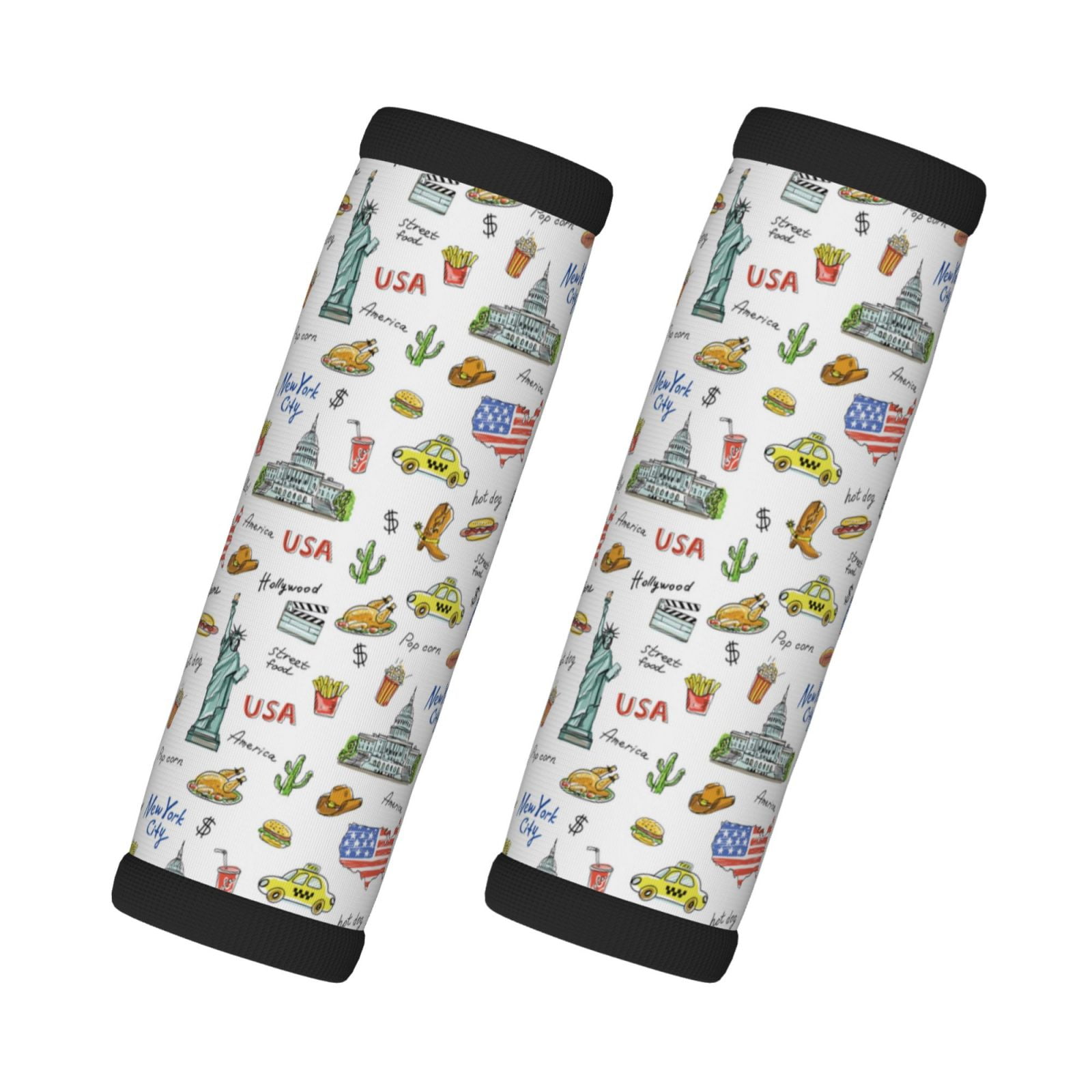 Xecao America Landmarks Print 2 Pack Luggage Handles Wrap Grips ...