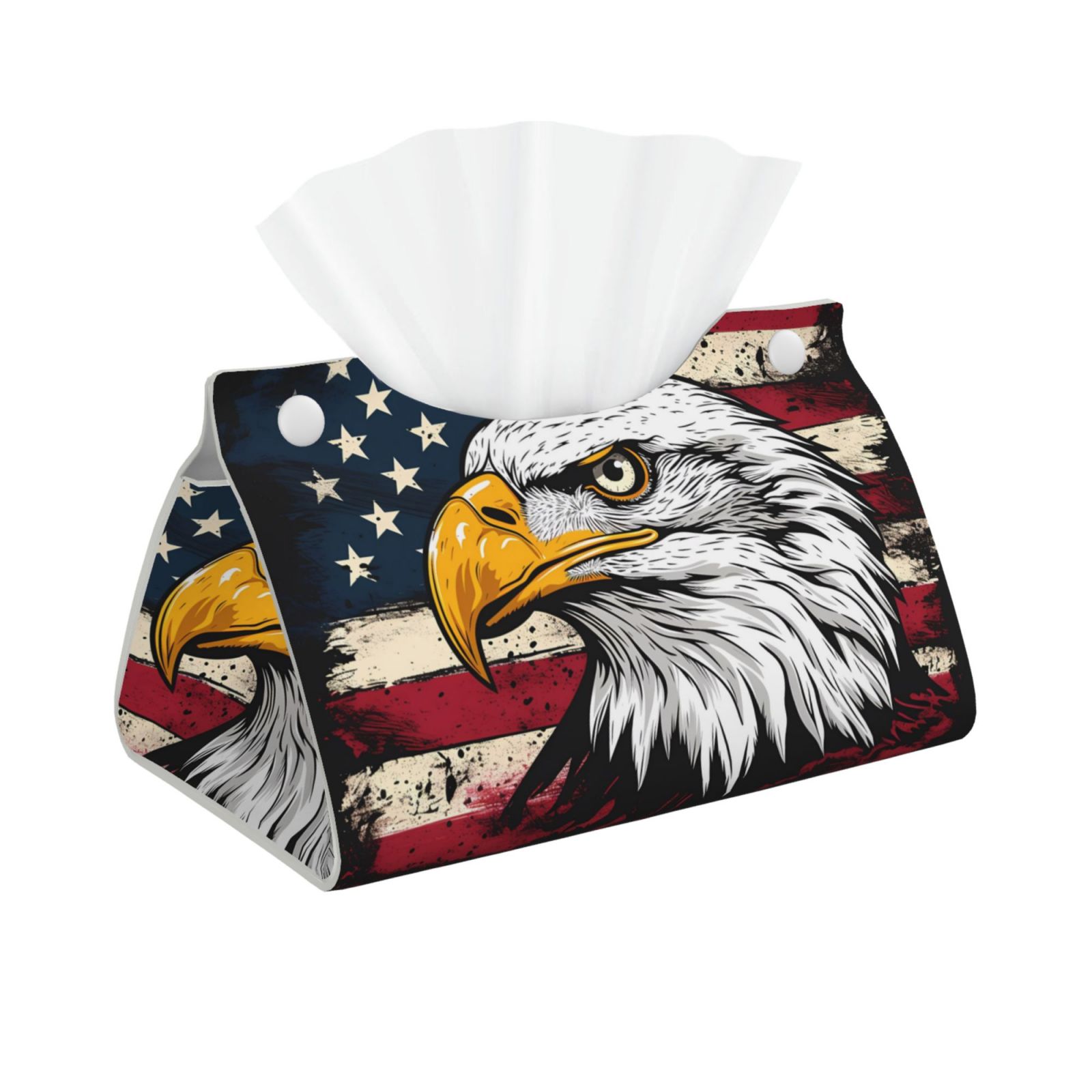 Xecao American Bald Eagle Print Tissue Box Cover,Modern PVC Leather ...