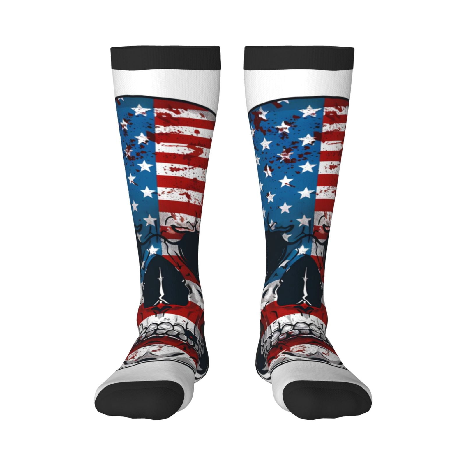 Xecao American Flag Skull Print Compression Socks for Both Men And ...