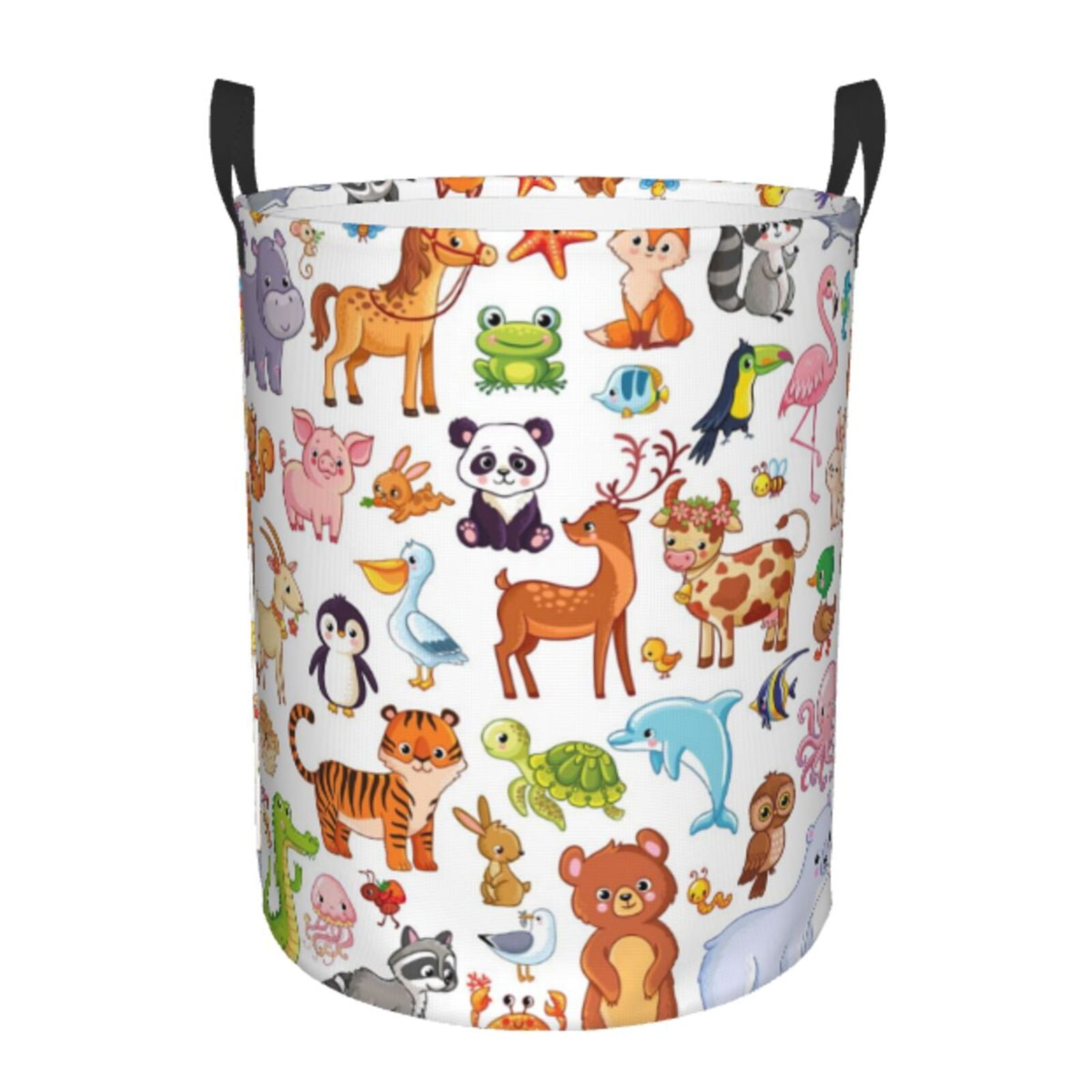 Xecao Animal Cartoon Style Print Laundry Hamper Basket,designed for ...